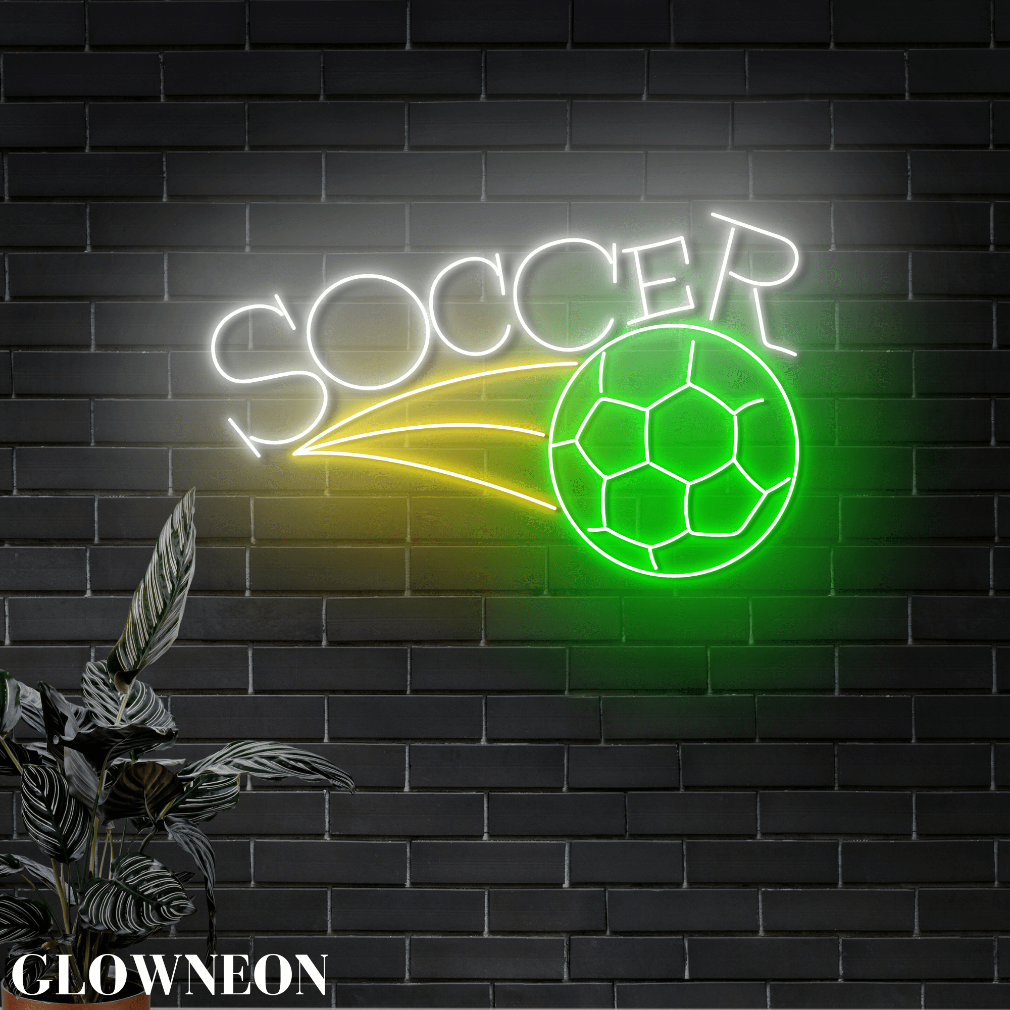 Glowneon Soccer Led Light Up, Soccer Sport Shop Club Neon Wall Decor ...