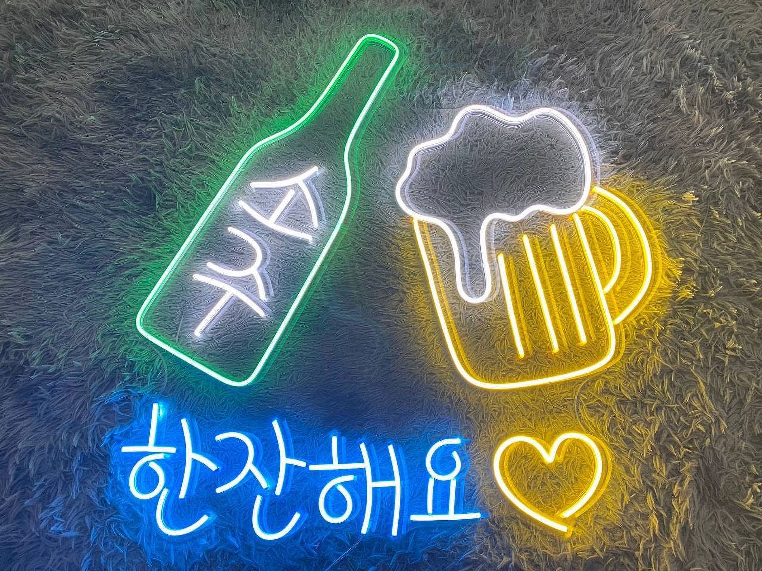 Glowneon Soju Beer Neon Light, Soju Beer Led Light, Korean Soju Led ...