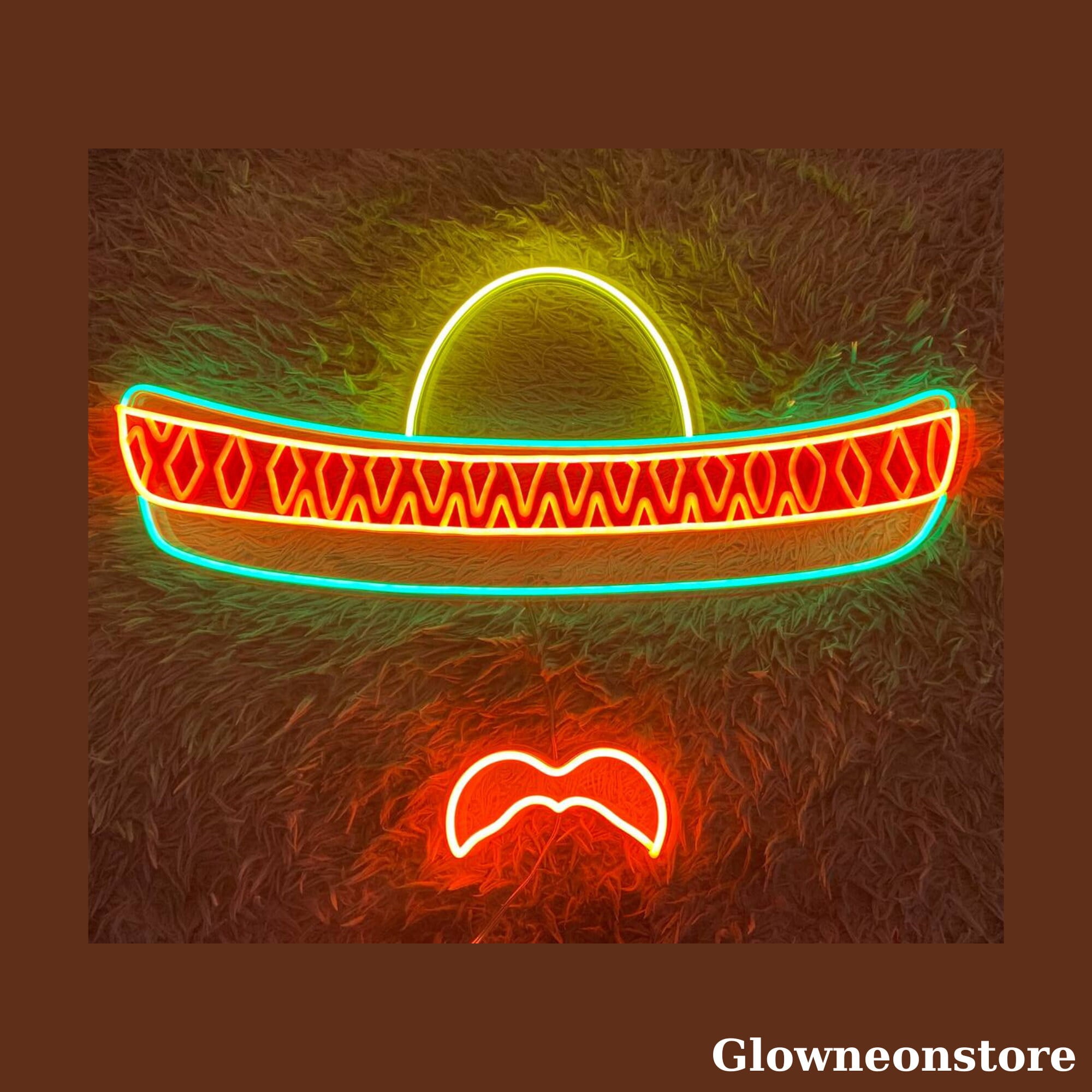 Glowneon Sombrero Neon Sign, Sombrero Led Sign, Cool Mexican Wall Art ...