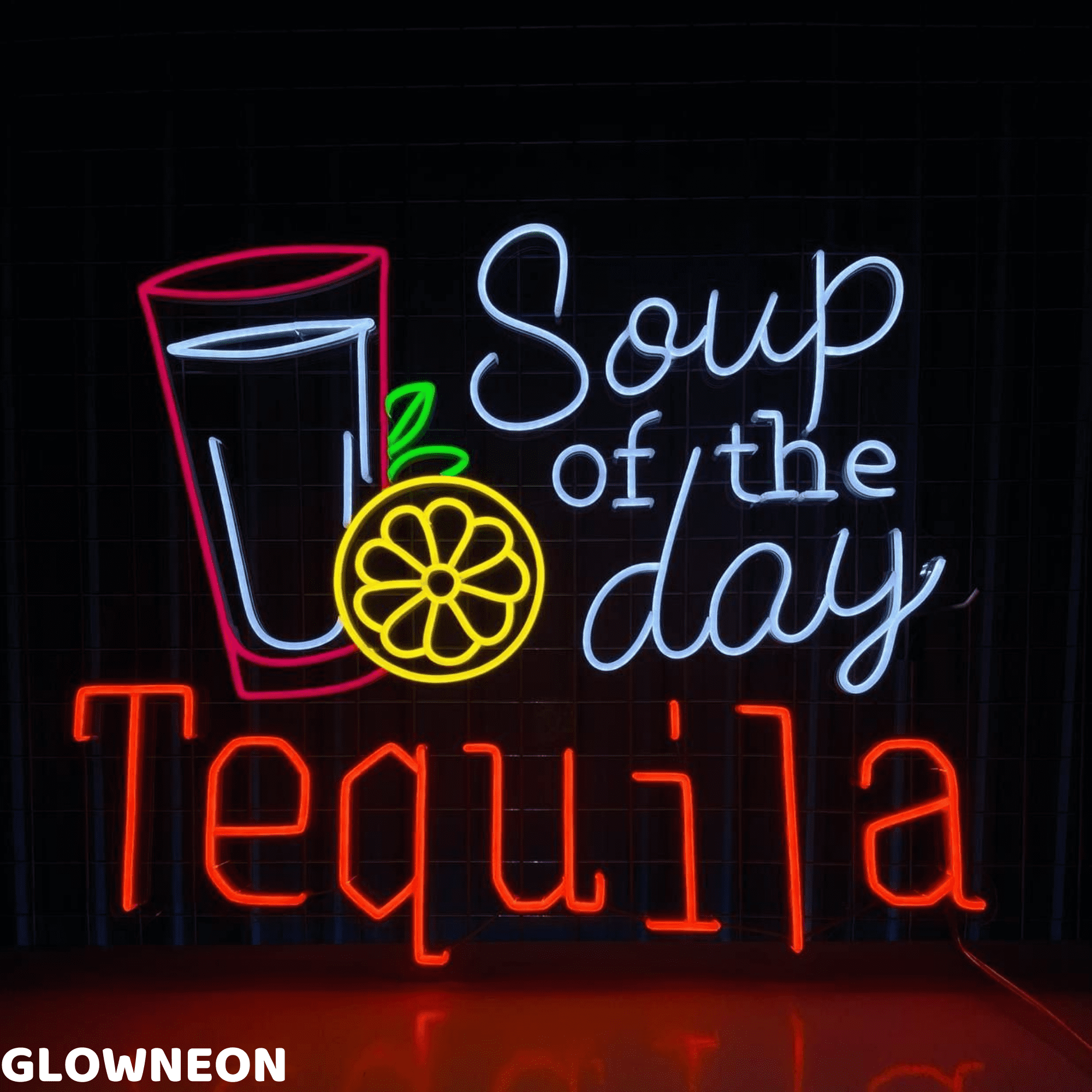 Glowneon Soup Of The Day Tequila Neon Sign, Tequila Cocktail Led Sign ...