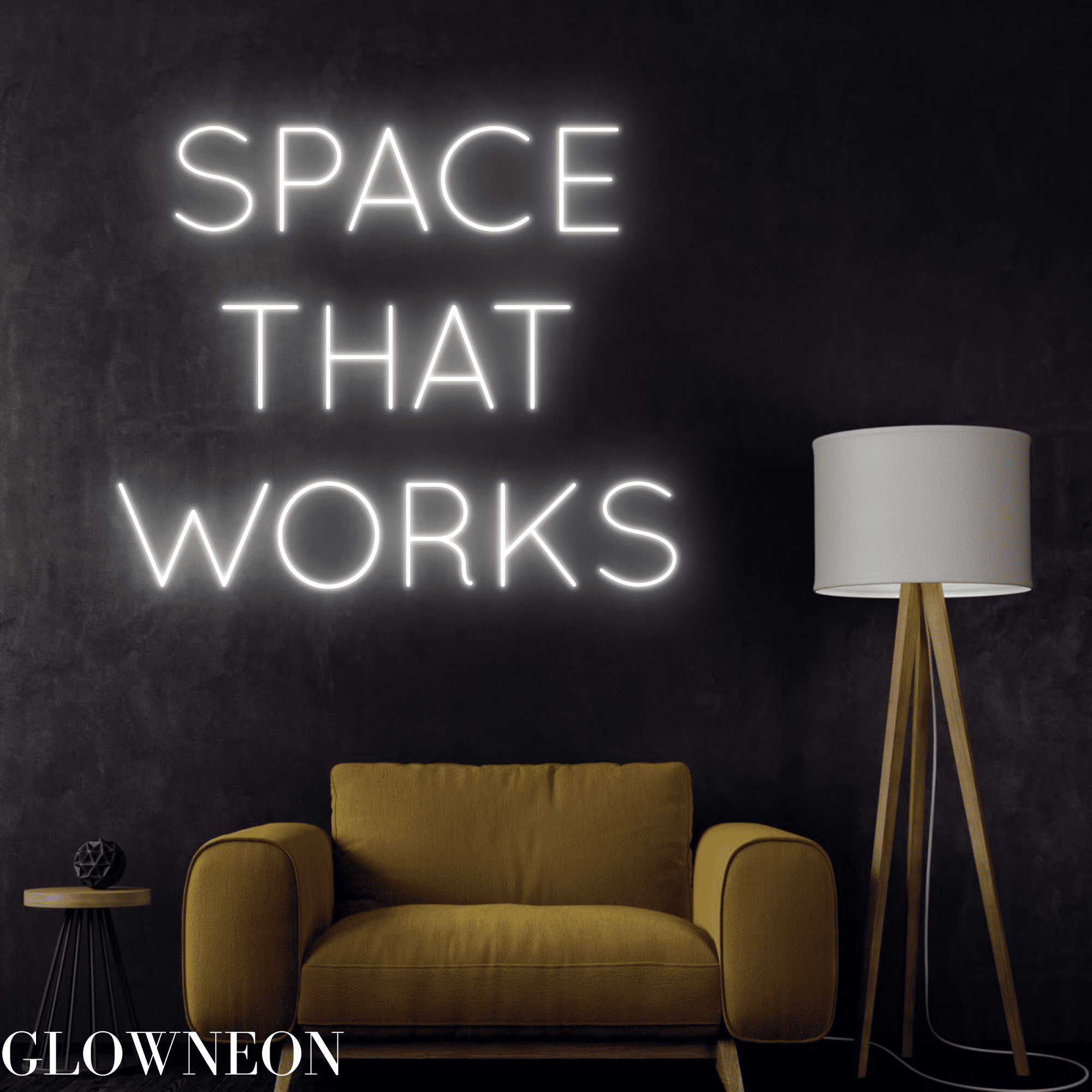 Glowneon Space That Works Neon Sign, Office Led Sign, Workspace Decor ...