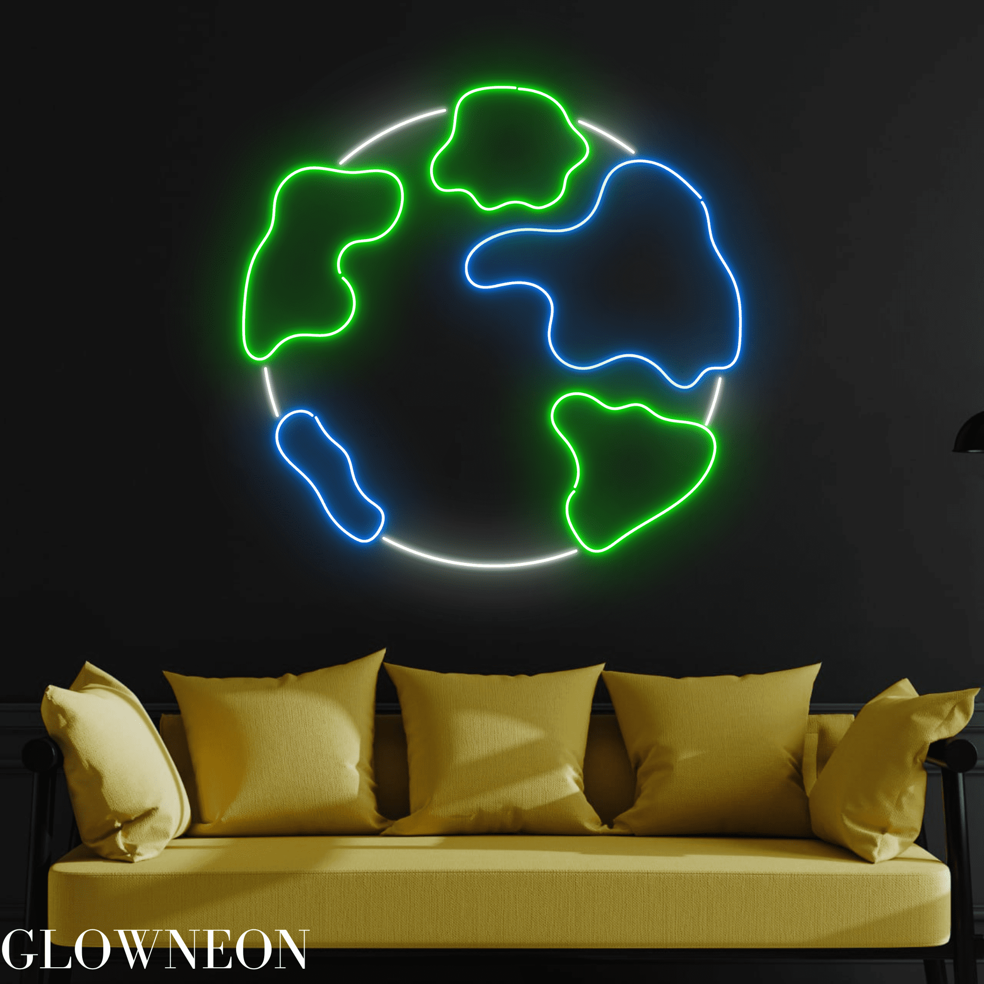 Glowneon Space Universe Neon Light Sign, Globe Led Sign Bedroom Decor ...