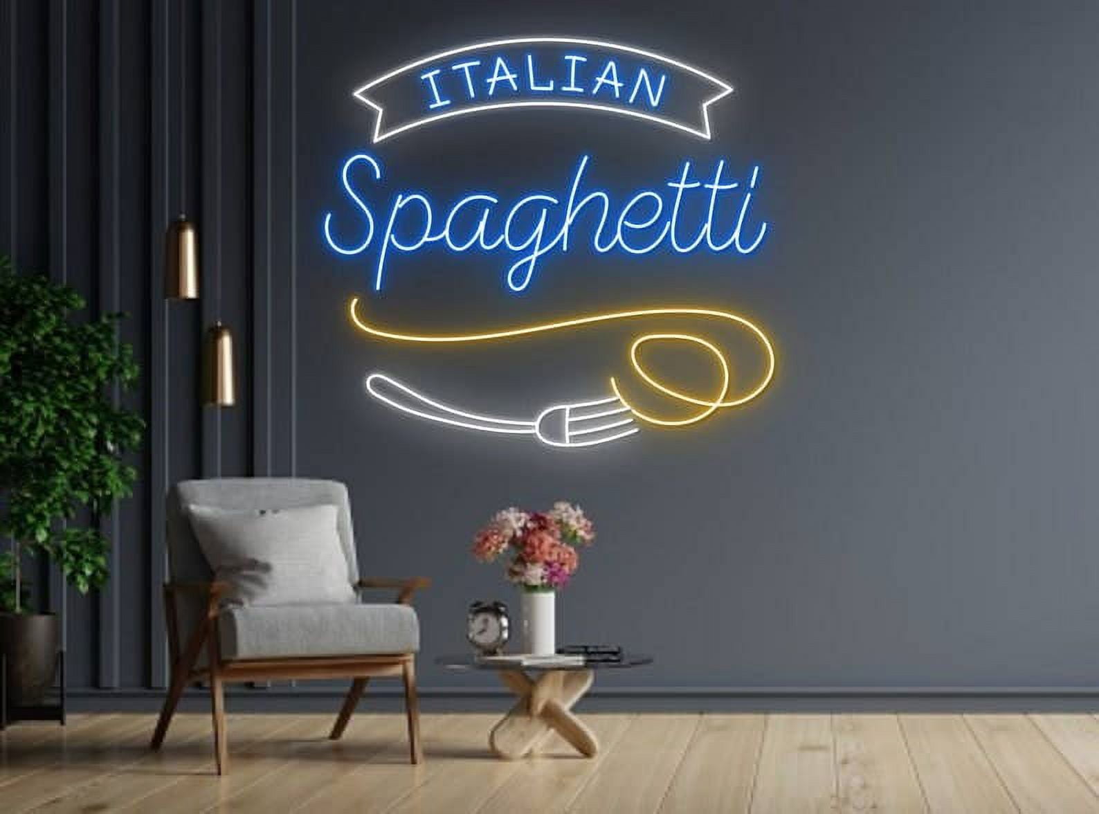 Glowneon Spaghetti Restaurant Neon sign, Spaghetti Led Lights Decor ...