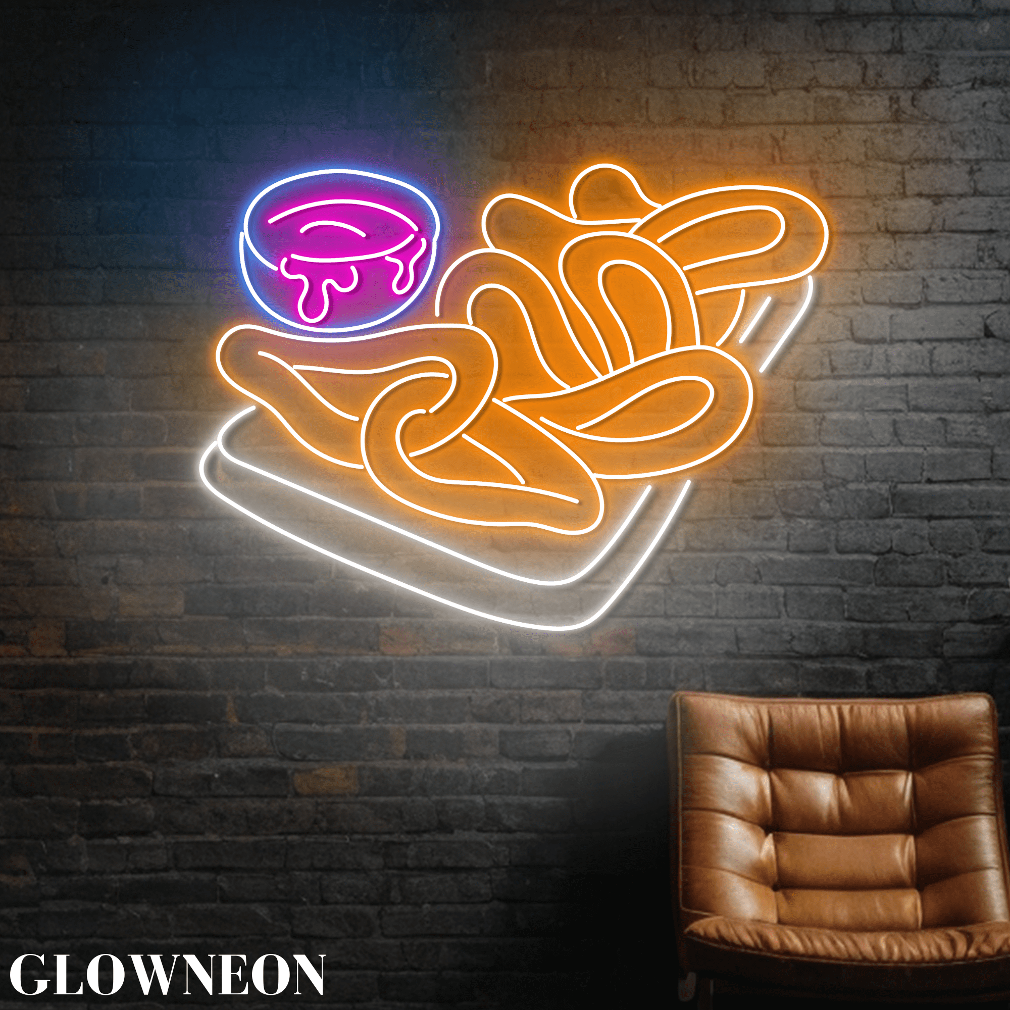 Glowneon Spanish Churros Shop Wall Led Decor, Churros Neon Hanging ...