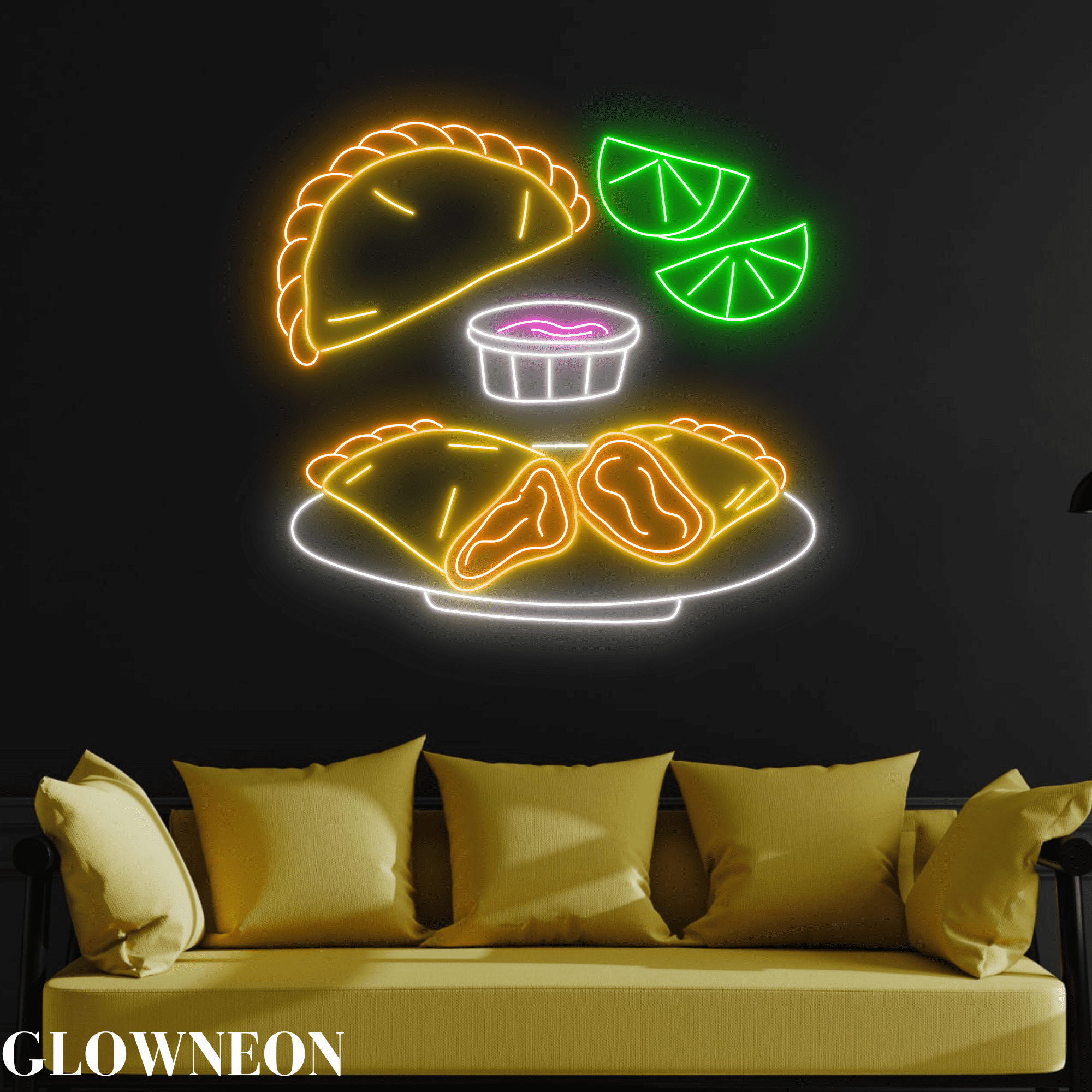 Glowneon Spanish Empanada Led Sign, Empanadas Restaurant Neon Decor ...