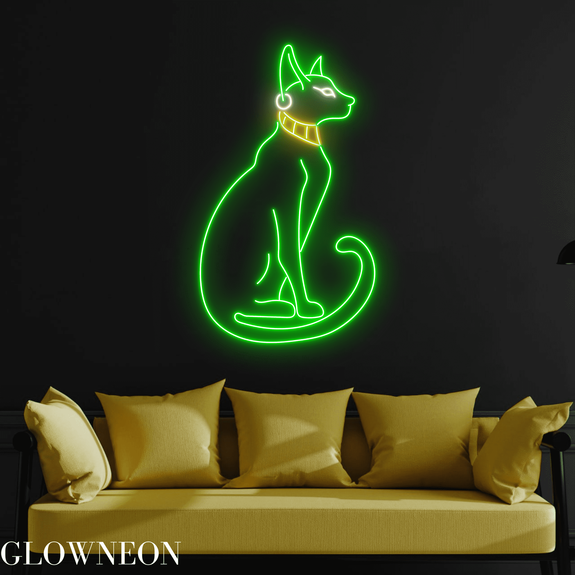Glowneon Sphynx Cat Neon Sign, Canadian Sphynx Cat Lover Wall Led Art ...