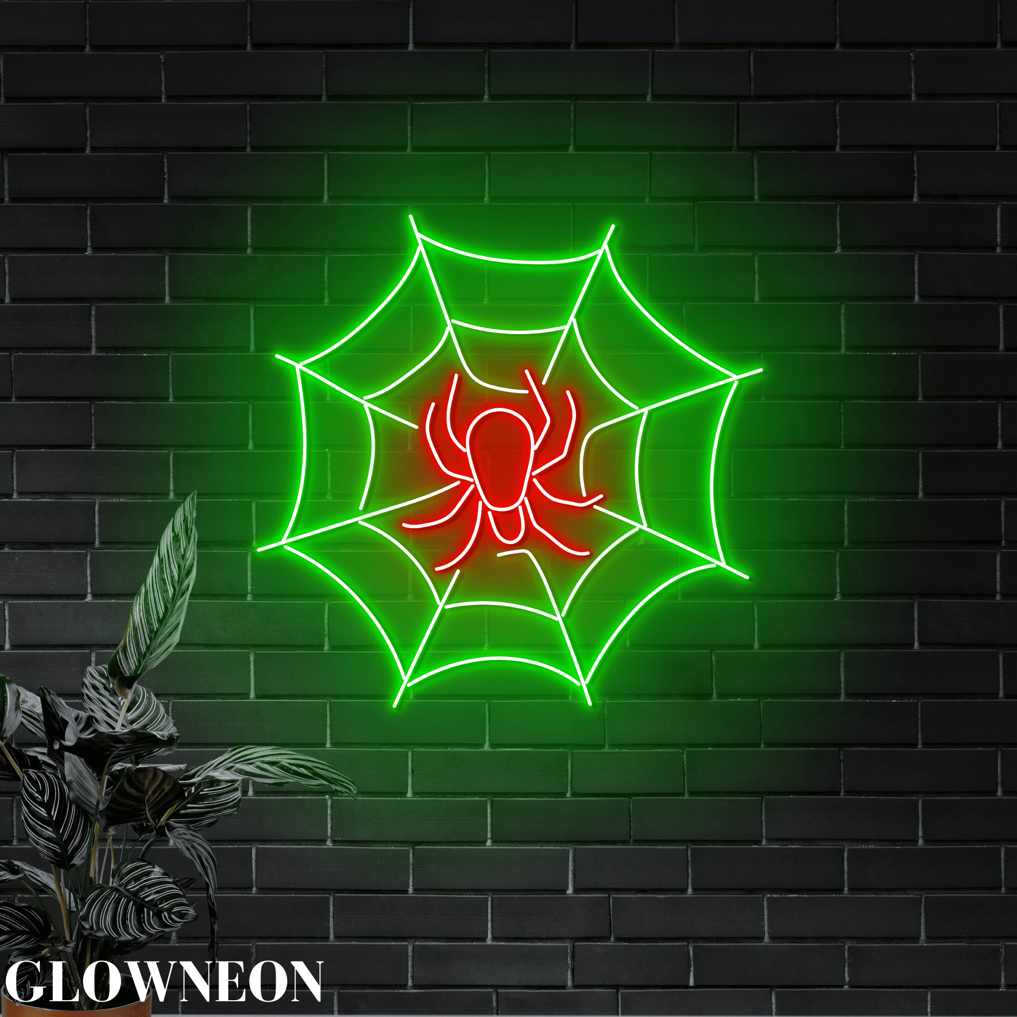 Glowneon Spider Halloween Neon Signs, Spider Web Halloween Led Signs ...