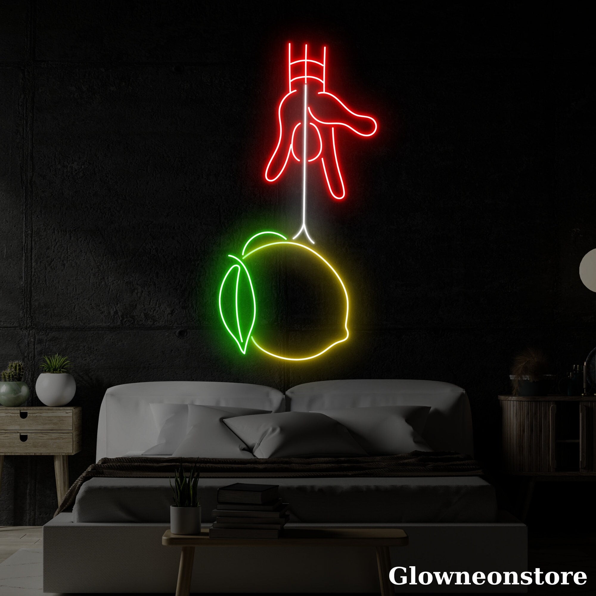 Glowneon Spider Hand Lemon Neon Sign, Spooky Spiderweb Lemonade Led ...