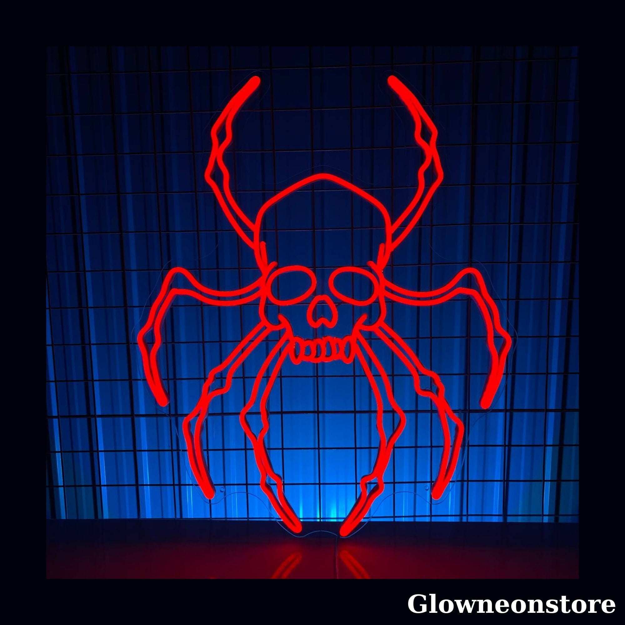 Glowneon Spider Skeleton Neon Sign, Spider Skull Led Sign, Spider Wall ...