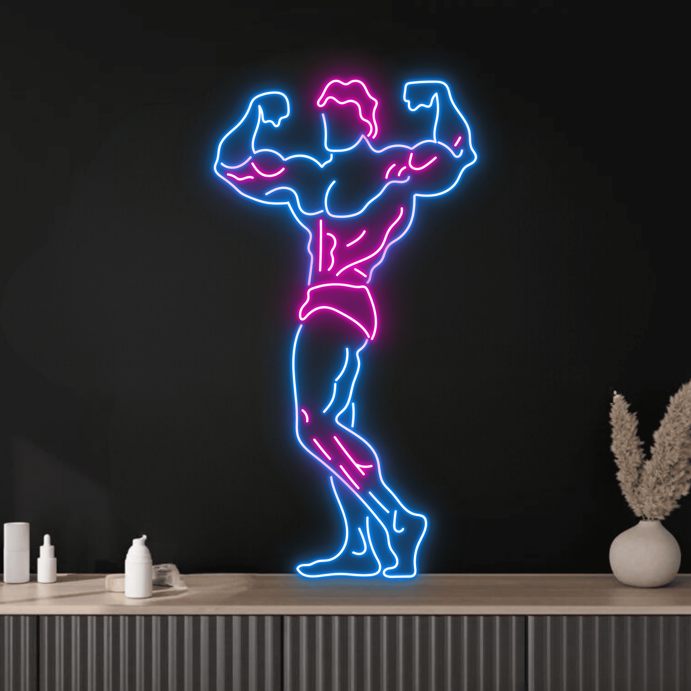 Glowneon Sport Man Neon Sign, Gymer Gym Fitness Club Wall Deci ...