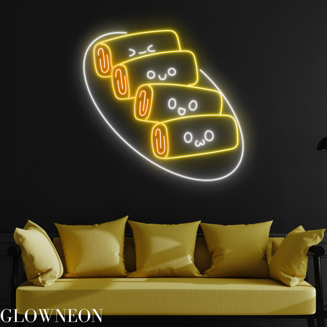 Glowneon Spring Roll Neon Sign, Vietnamese Spring Rolls Wall Led Sign ...