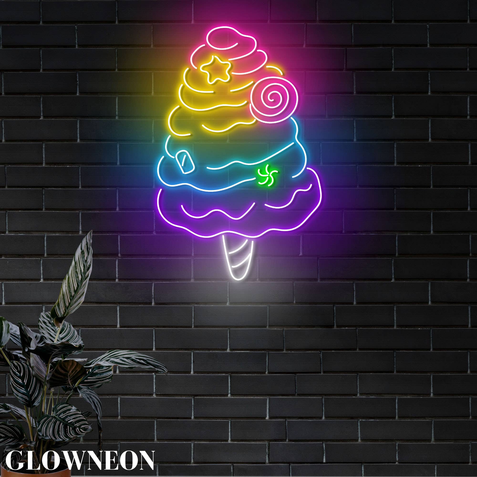 Glowneon Sprinkles Cotton Candy Neon Led Light, Cotton Candy Wall Art ...
