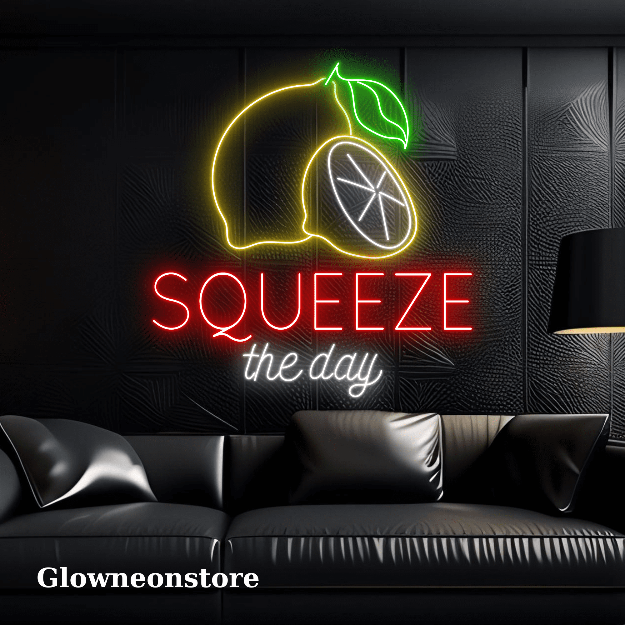 Glowneon Squeeze The Day Neon Sign, Lemon Fruit Led Light Decoration ...