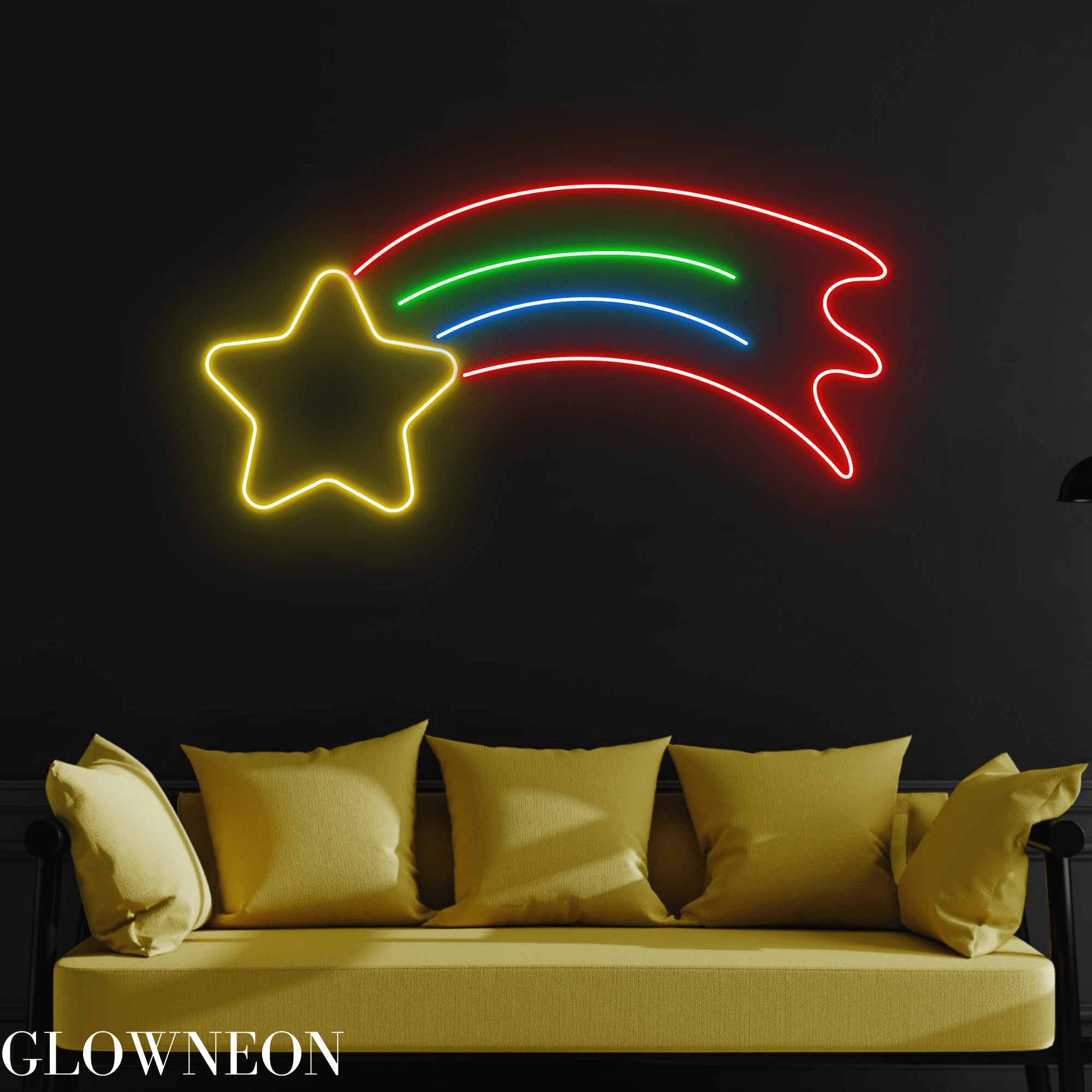 Glowneon Star Rainbow Neon Sign, Star Led Sign For Bedroom Wall Decor ...