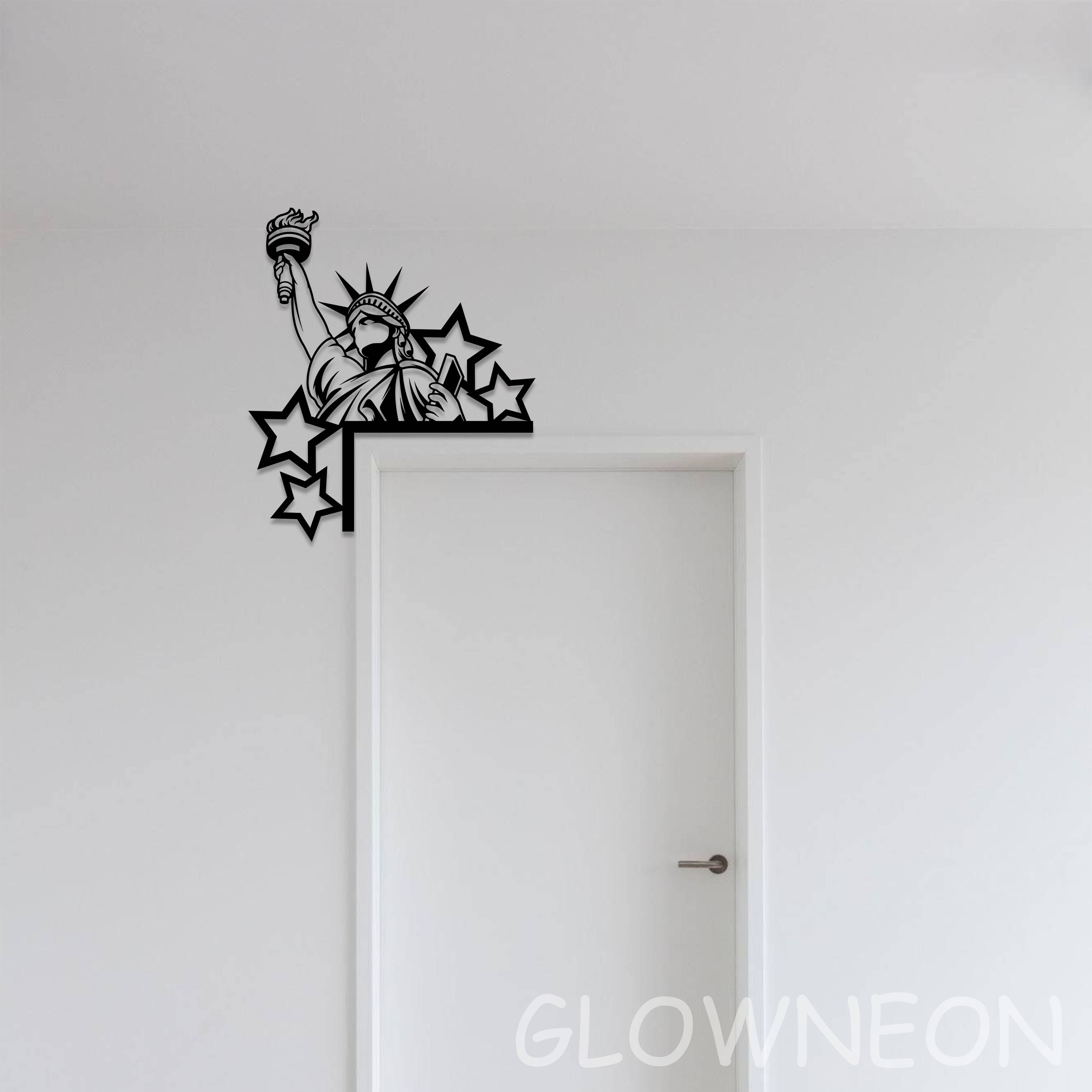 Glowneon Statue of Liberty Independence Day Door Corner Metal Sign ...