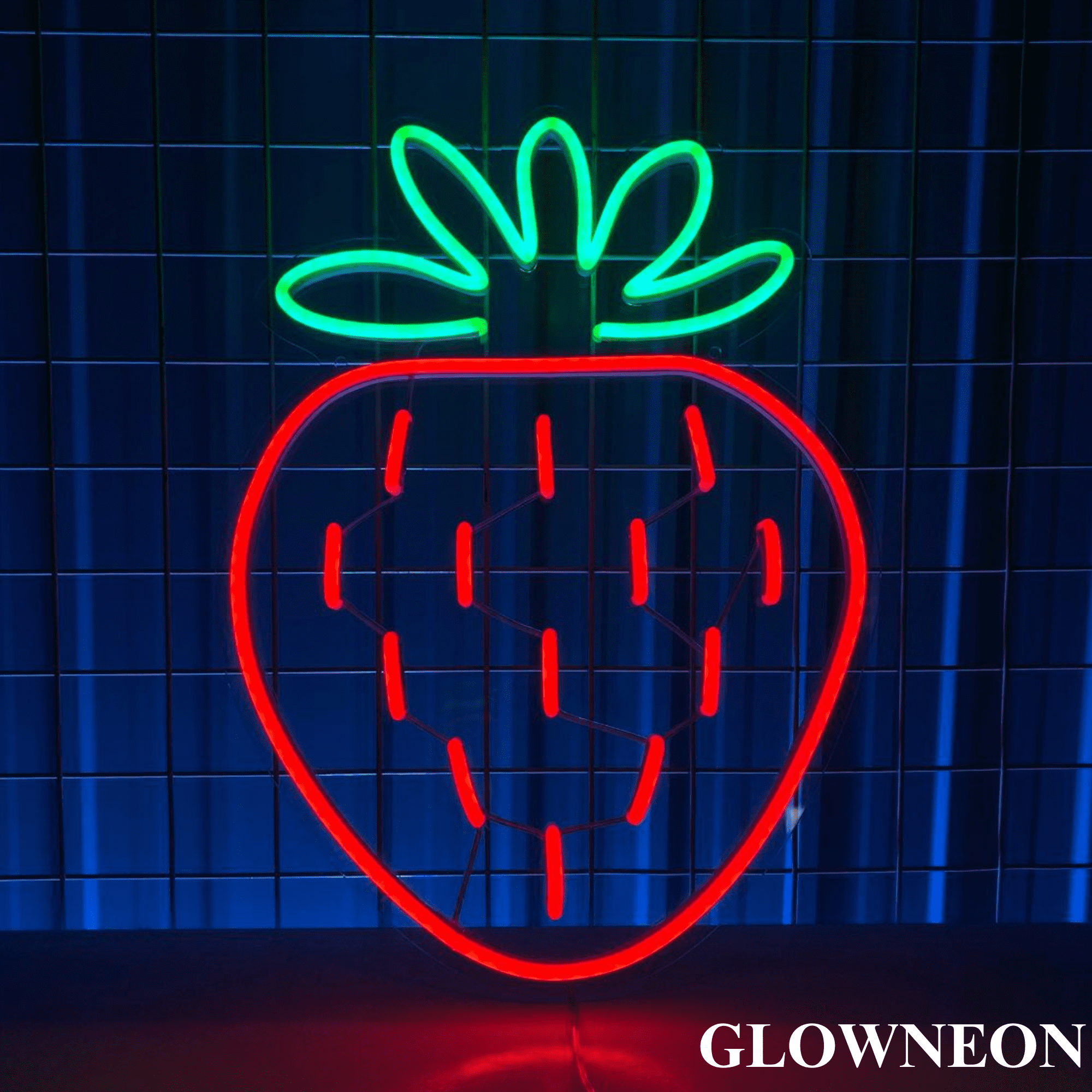 Glowneon Strawberry Led Neon Sign, Fruit Shop & Bedroom Wall Decor ...