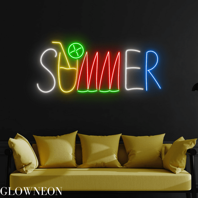 Glowneon Summer Cocktails Neon Sign Cocktail Led Sign Bar Pub Decor