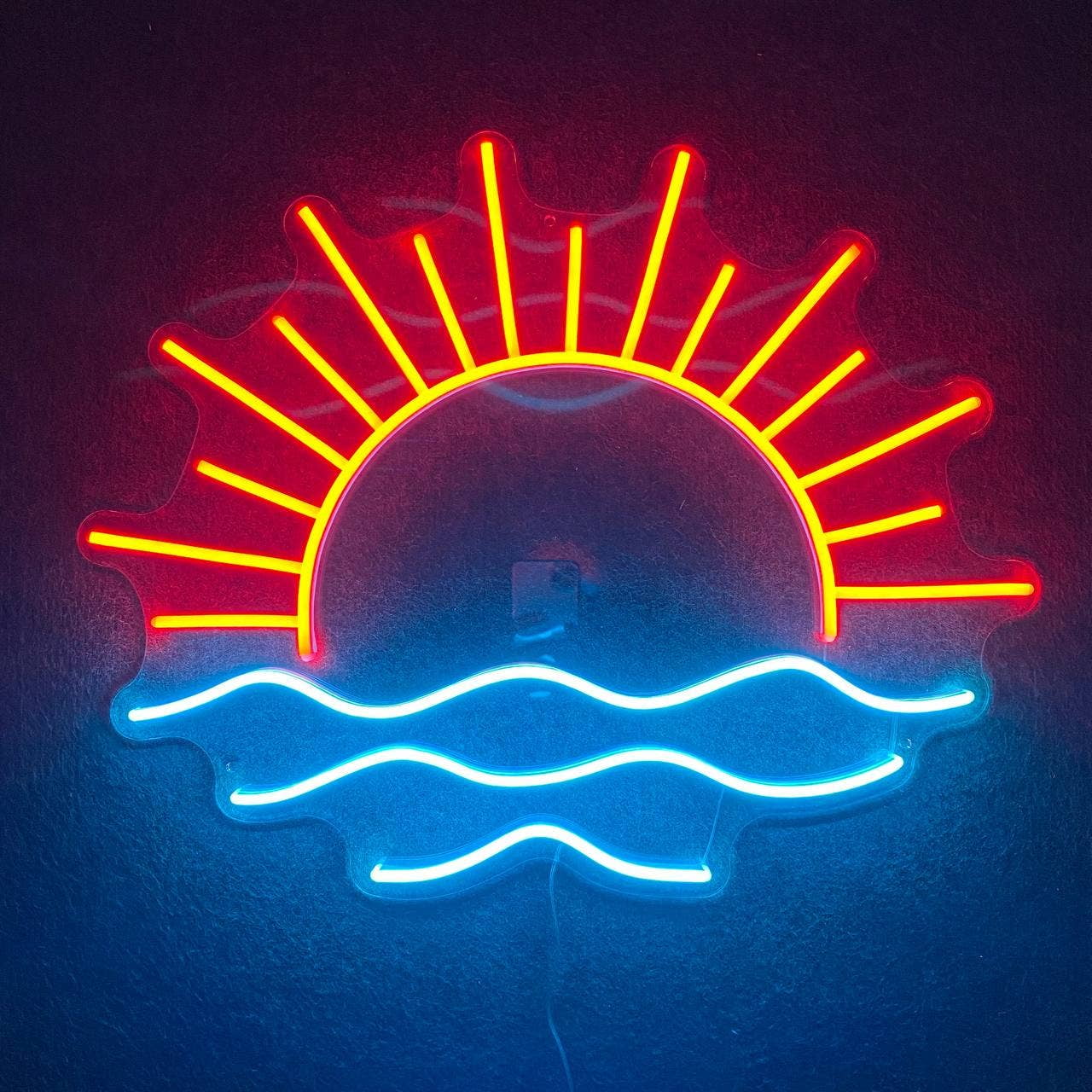 Glowneon Sun Wave Neon Signs, Sunset Sunrise Retro Led Sign Decor ...
