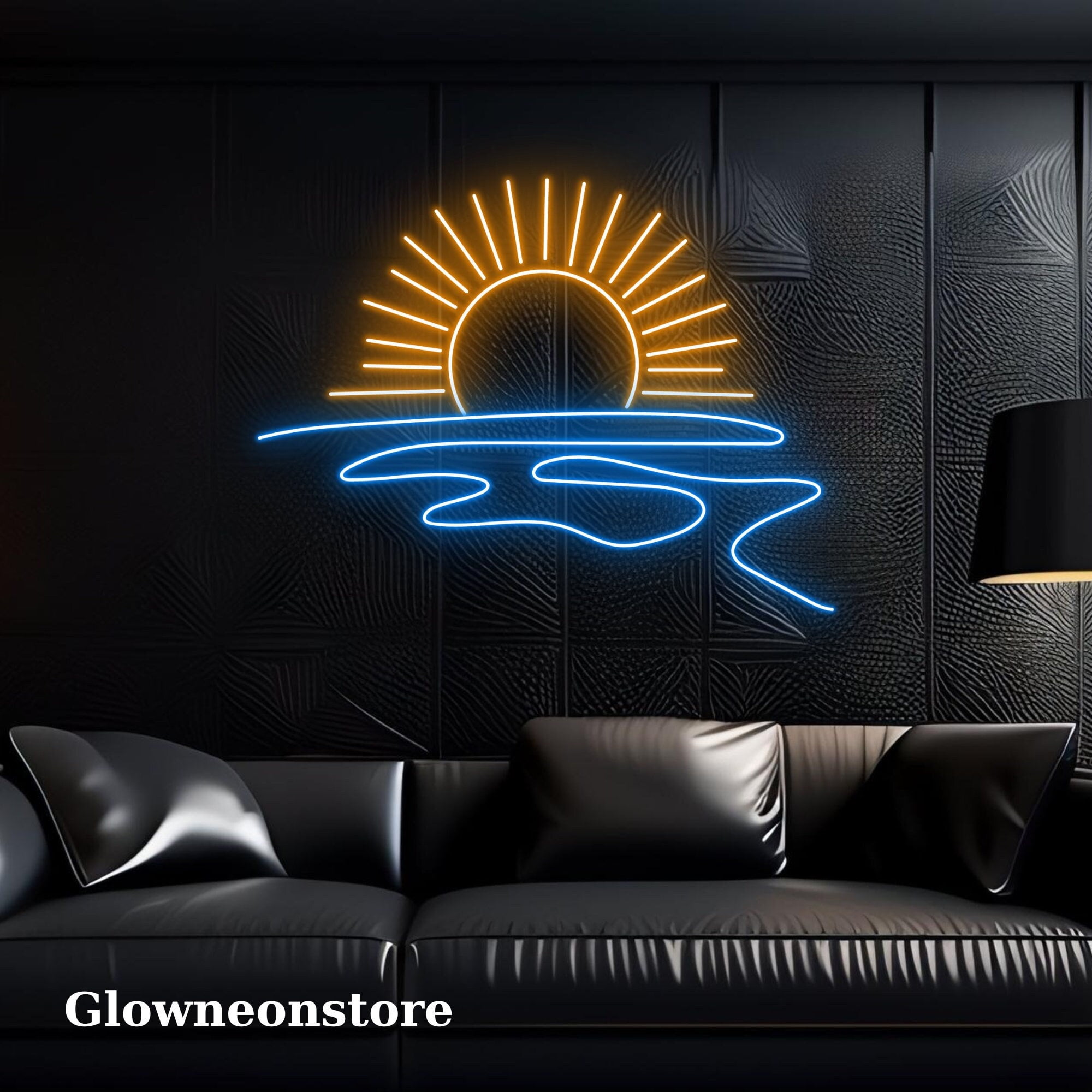 Glowneon Sunset Wave Neon Sign, Sunrise Wave Neon Sign, Wave Ocean Led ...