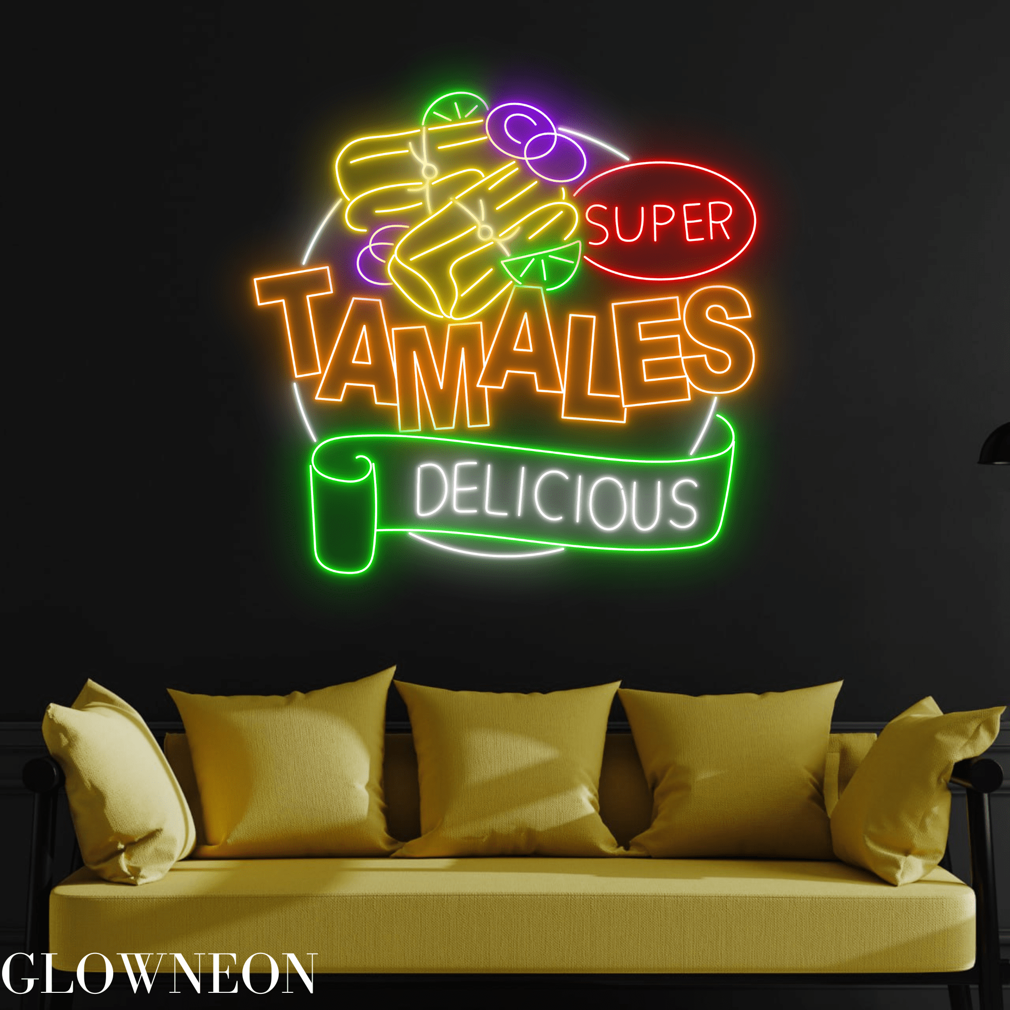 Glowneon Super Tamales Delicious Neon Sign, Mexican Tamales Led Light ...