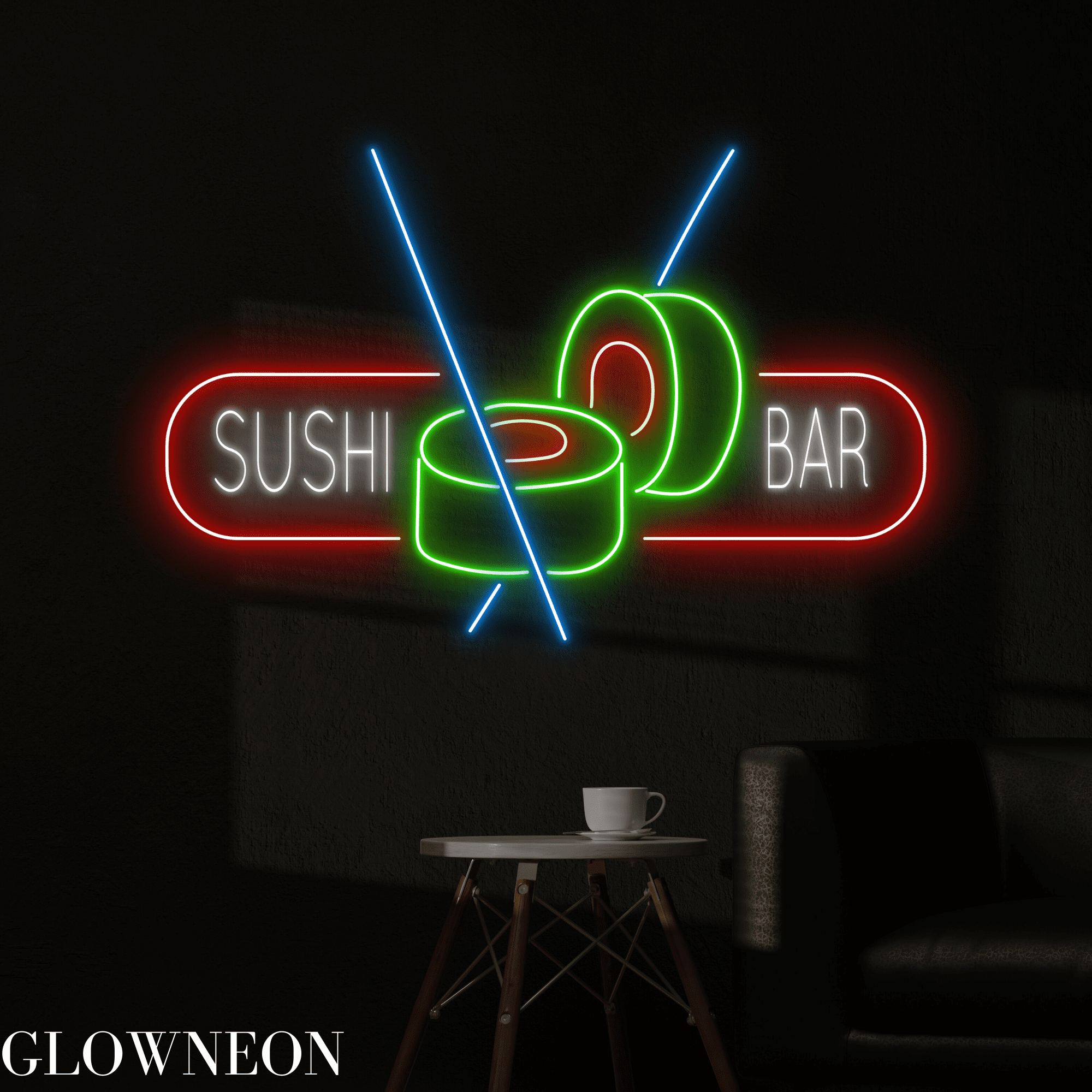 Glowneon Sushi Bar Neon Sign, Sushi Led Sign, Sushi Restaurant Decor ...