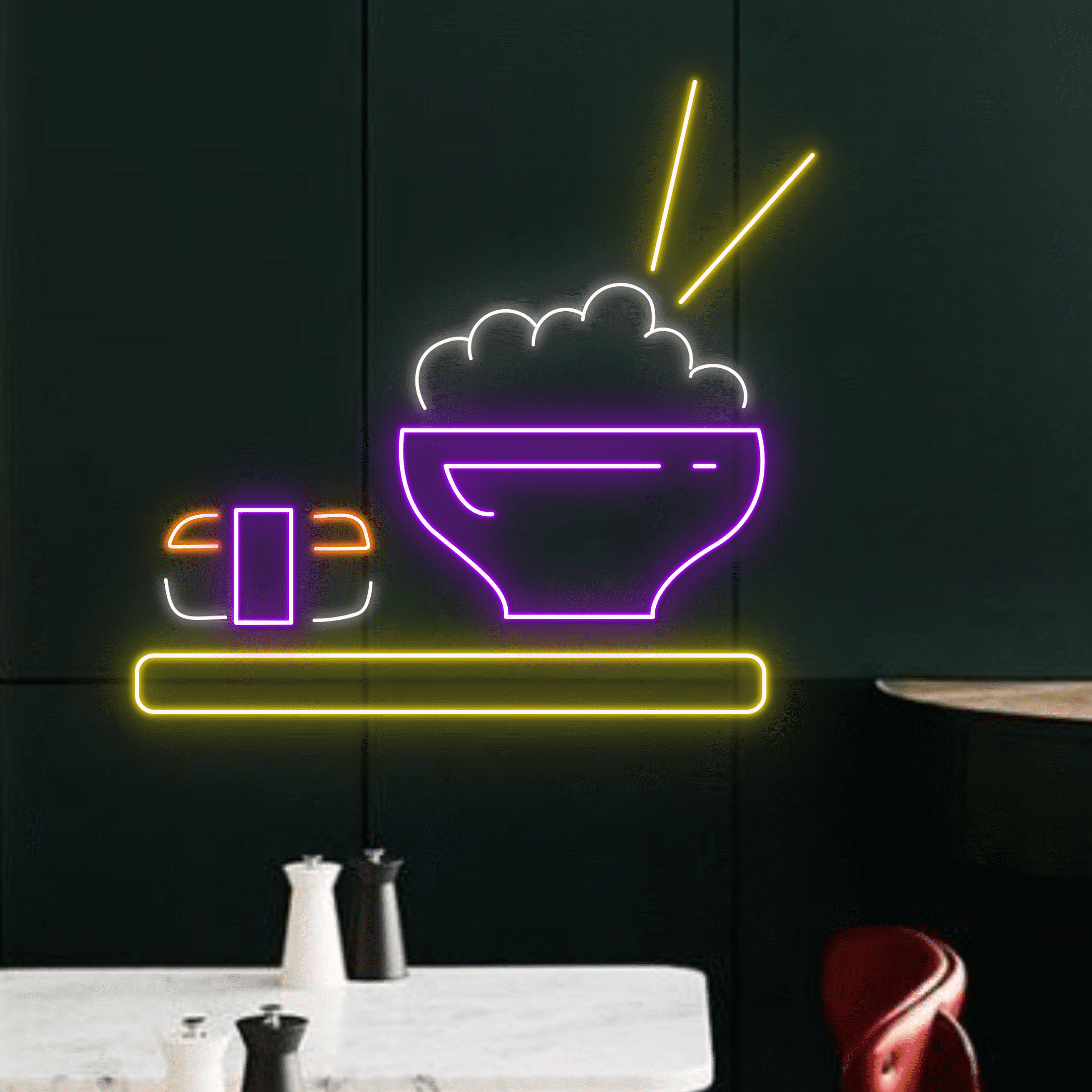 Glowneon Sushi Neon Sign, Japanese Food Restaurant Wall LED Decor ...