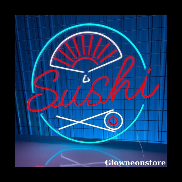 Glowneon Sushi Neon Sign, Sushi Led Sign, Japanese Food Sign, Kitchen ...