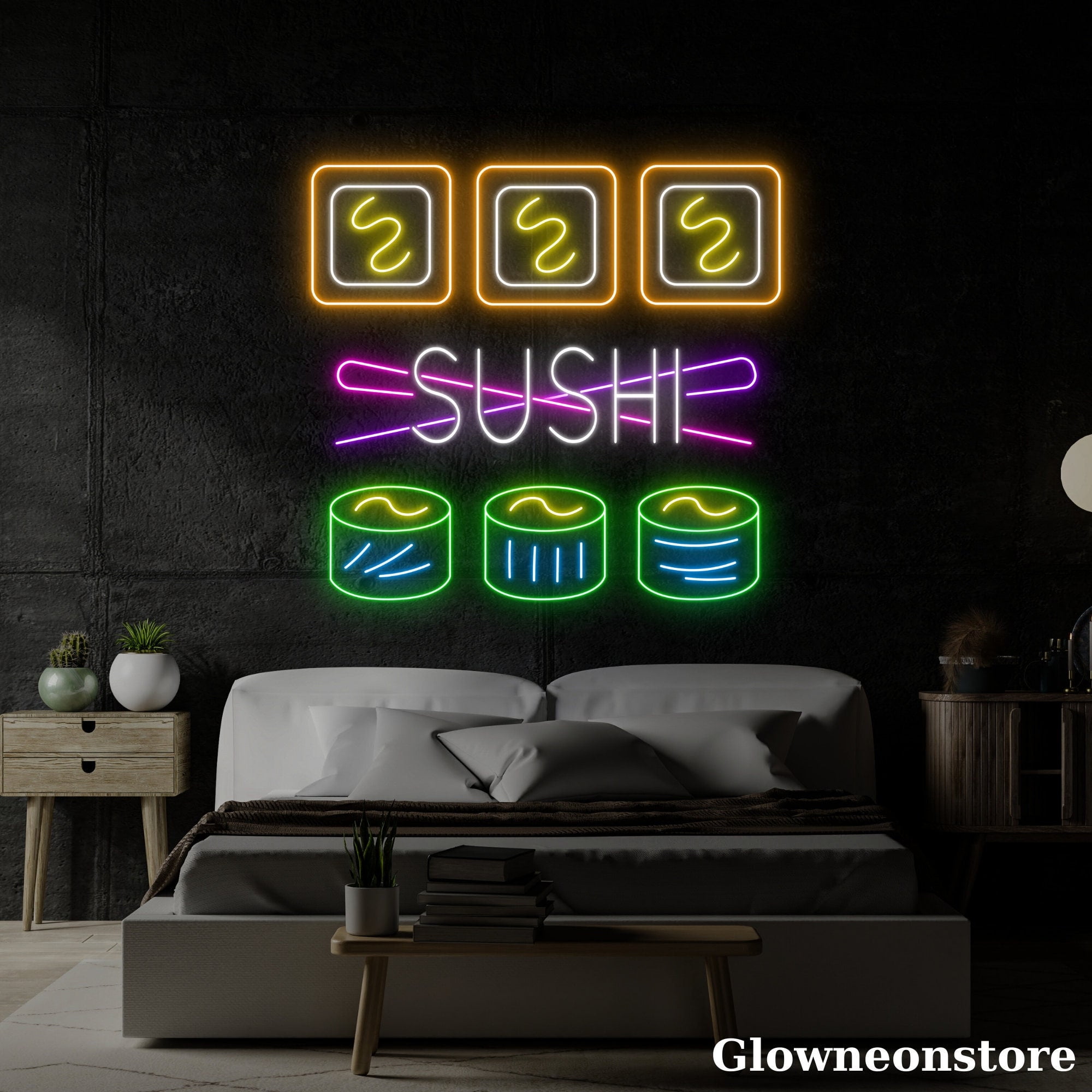 Glowneon Sushi Neon Sign, Sushi Led Sign, Japanese Restaurant Sign ...
