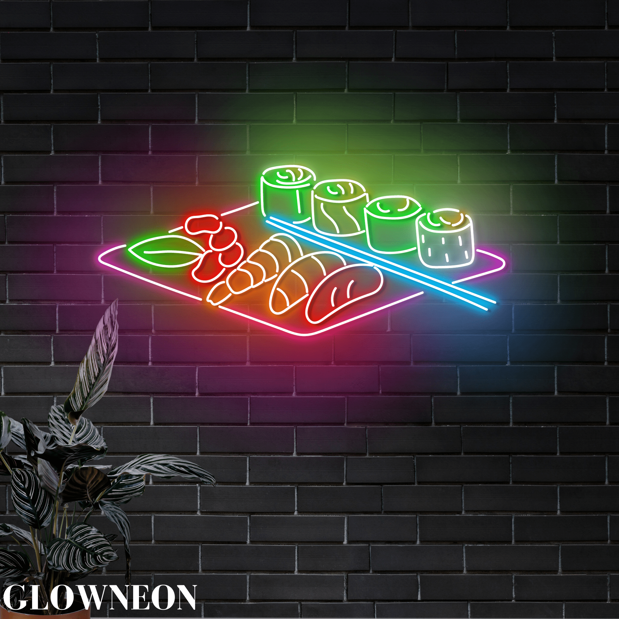 Glowneon Sushi Restaurant Open Led Sign, Sushi Store Neon Wall Decor ...