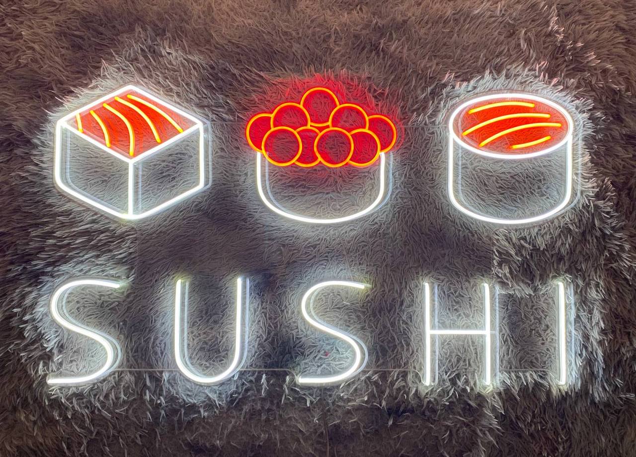 Glowneon Sushi Roll Set Neon Sign, Japanese Sushi Wall Art, Sushi ...