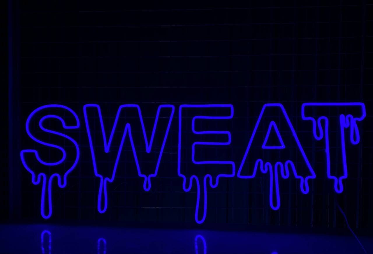 Glowneon Sweat Letter Dripping Neon Sign, Sweat Led Light Decoration ...