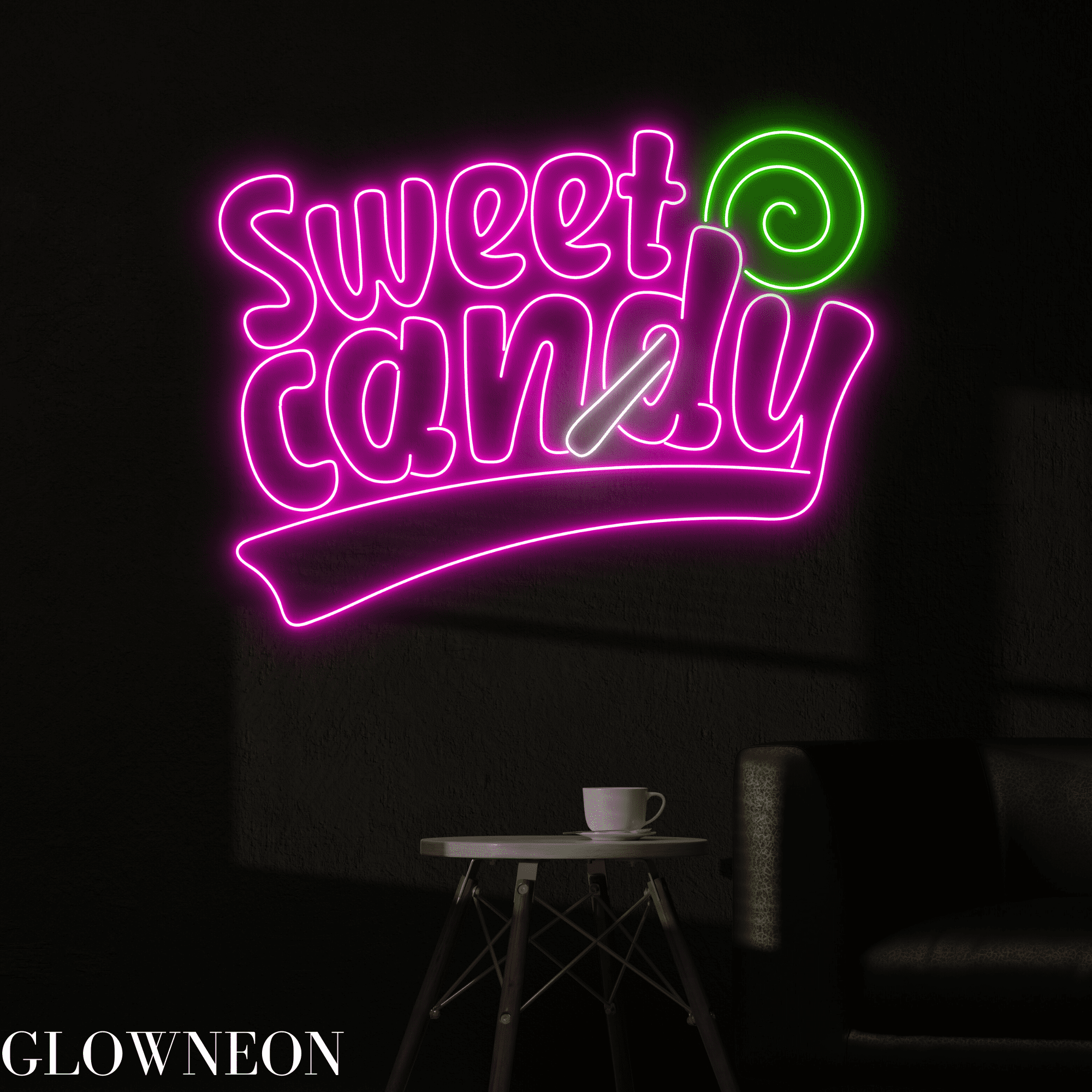 Glowneon Sweet Candy Neon Sign, Candy Led Sign, Candy Shop Decor ...