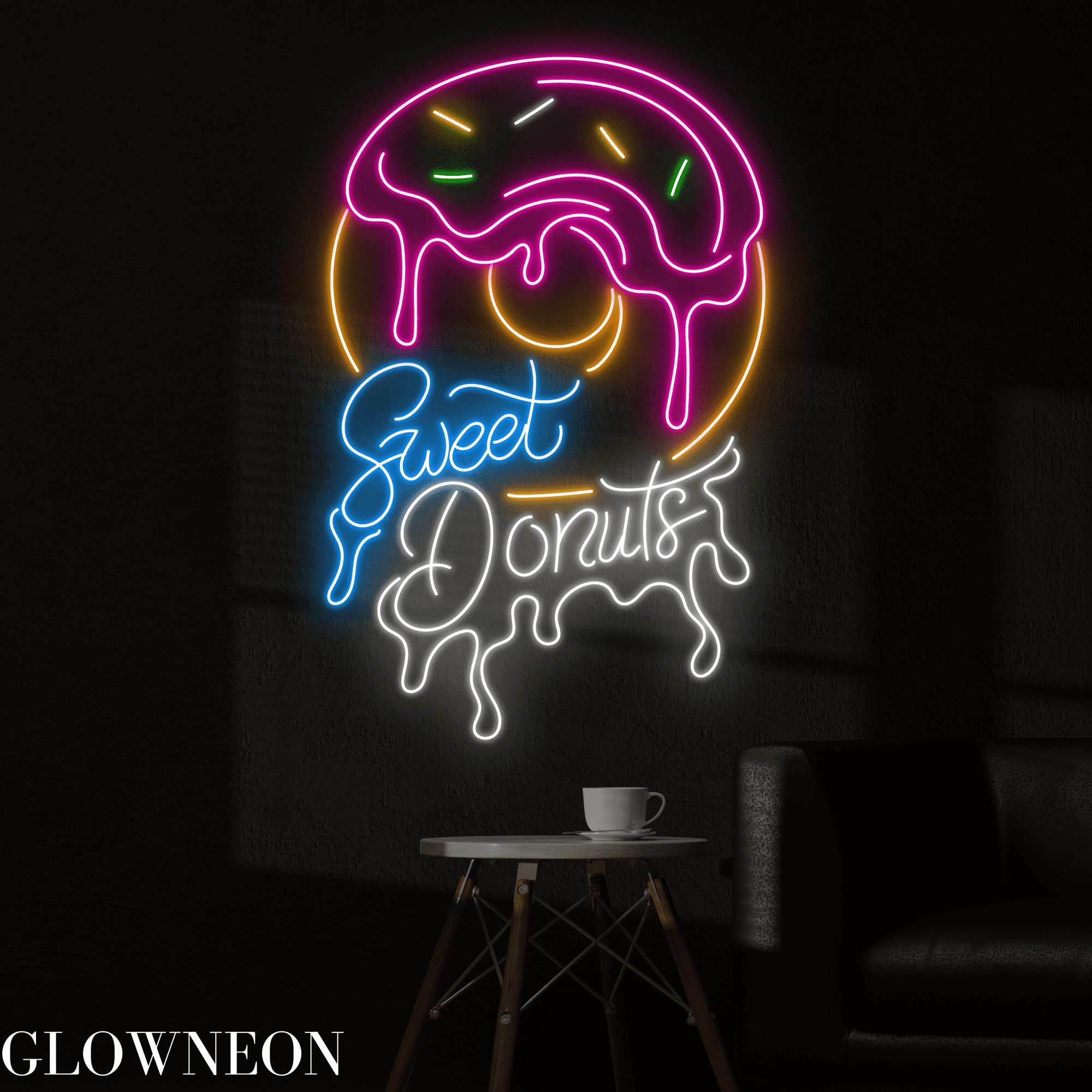 Glowneon Sweet Donut Neon Sign, Donut Led Sign, Bakery Wall Decor ...