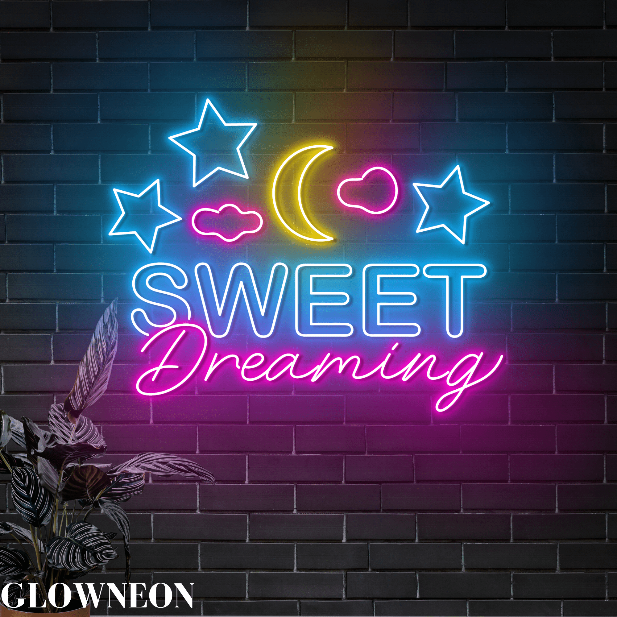 Glowneon Sweet Dreaming Neon Sign, Gift For Kid, Bedroom Wall Decor ...