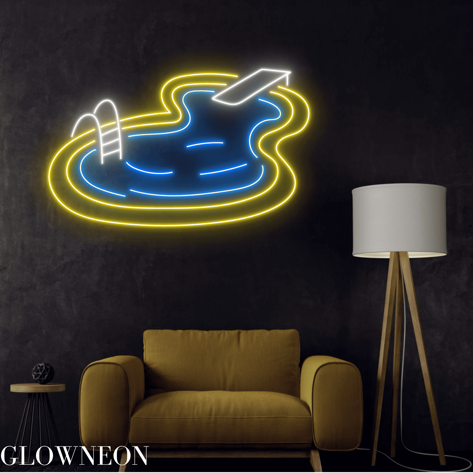 Glowneon Swimming Pool Neon Sign, Led Sign For Swimming Pool Decor ...