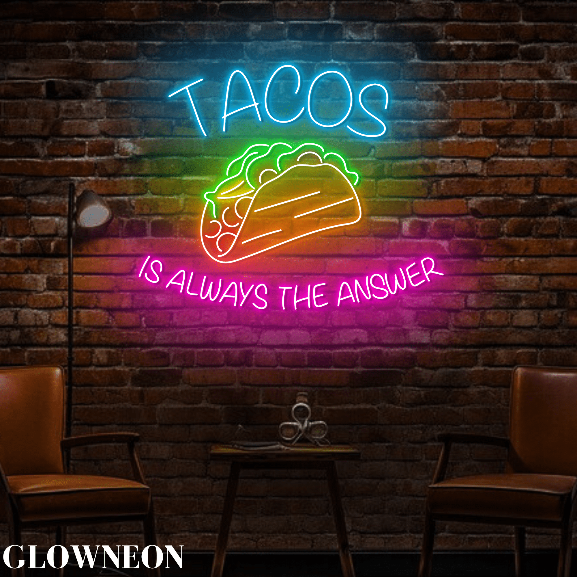 Glowneon Tacos Is Always the Answer Wall Led Light, Tacos Mexico Sign ...
