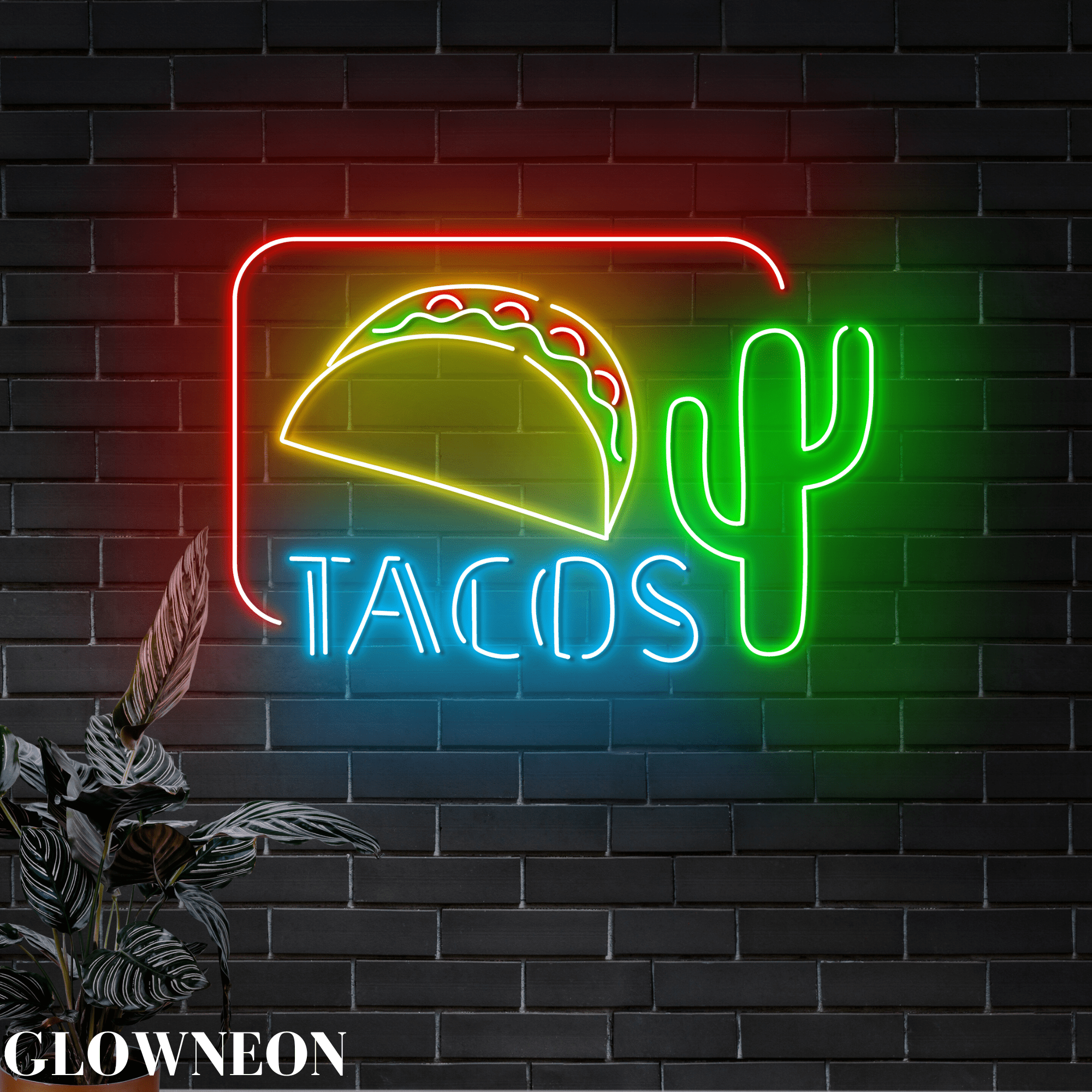 Glowneon Tacos Mexican Shop Led Sign, Tacos Restaurant Neon Wall Art ...