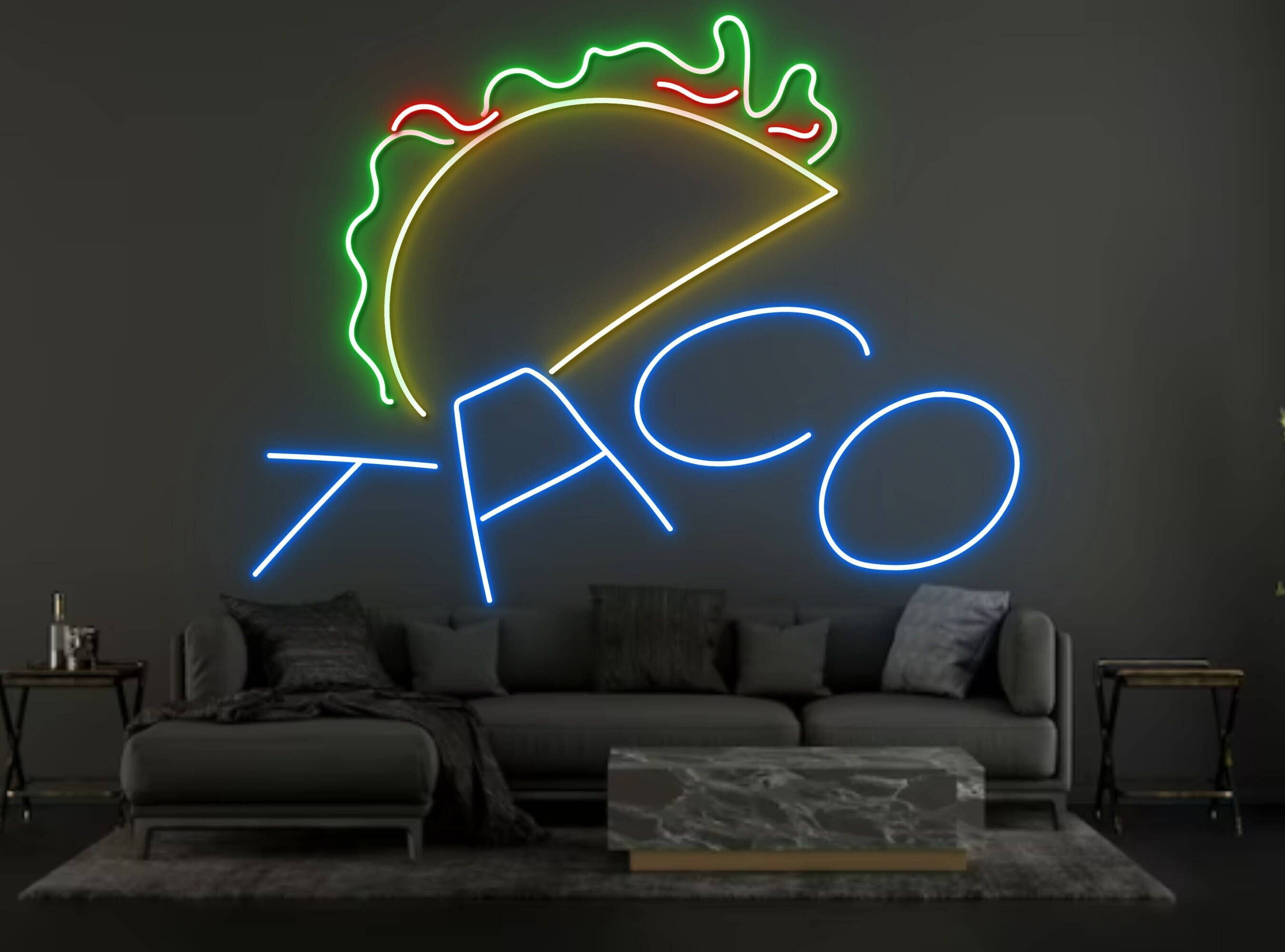 Glowneon Tacos Mexico Neon Sign, Restaurant Light Wall Signboard ...