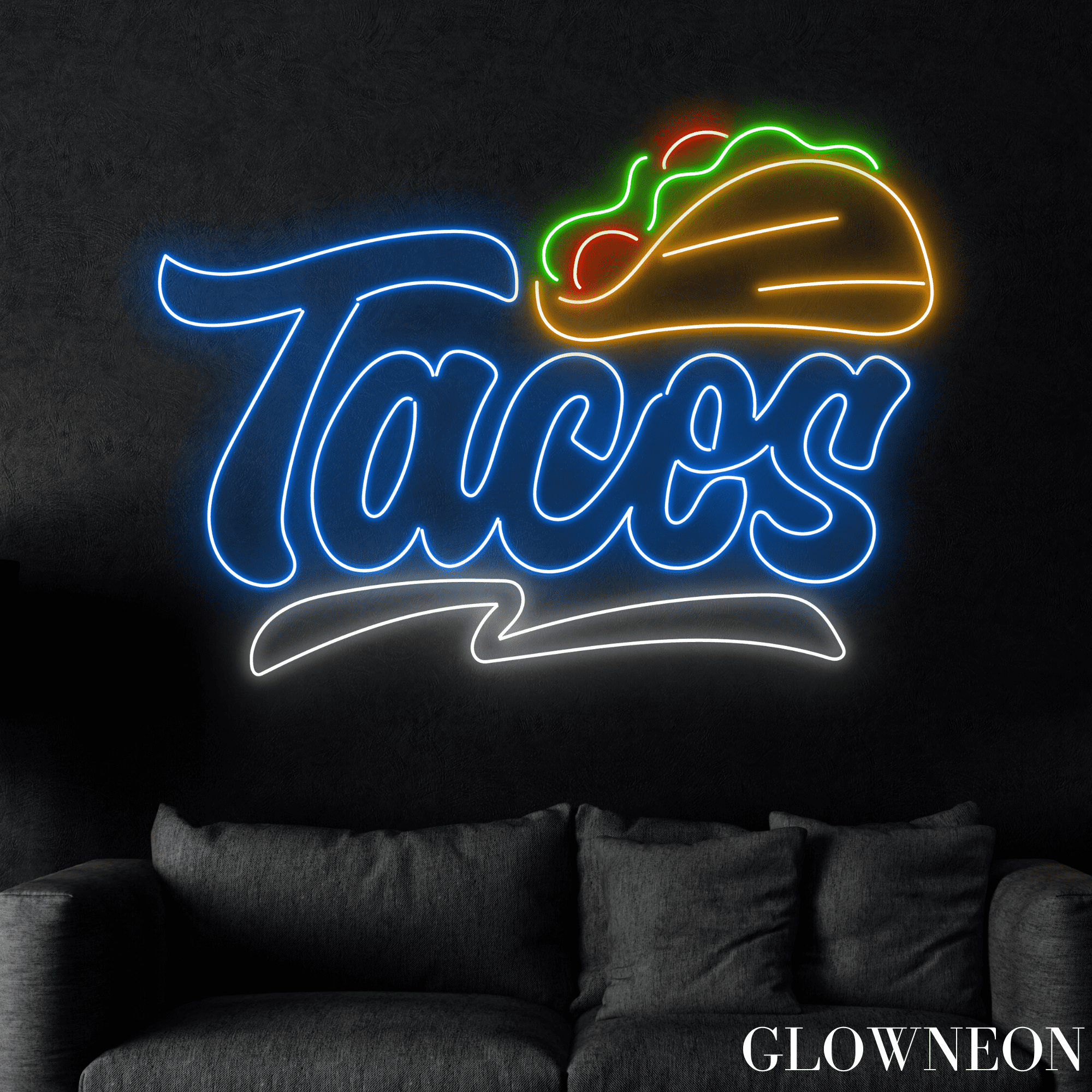 Glowneon Tacos Neon Sign, Tacos Led Sign, Mexican Tacos Store Decor ...