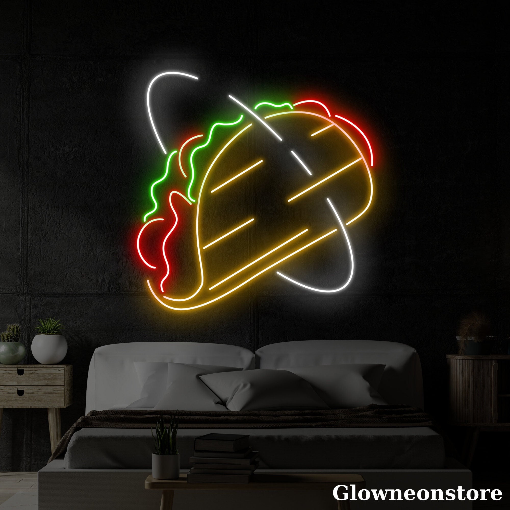Glowneon Tacos Planet Neon Sign, Tacos Led Sign, Welcome Open Mexican ...
