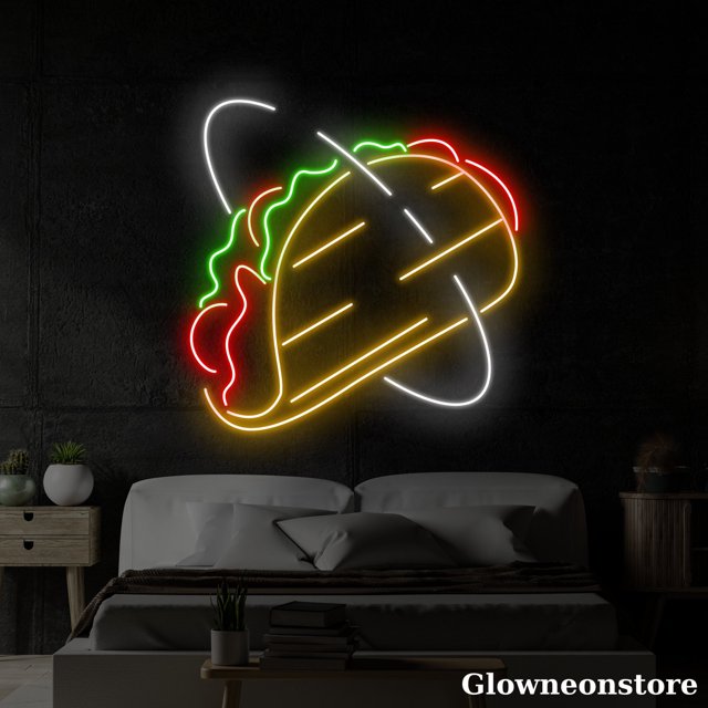 Glowneon Tacos Planet Neon Sign, Tacos Led Sign, Welcome Open Mexican ...