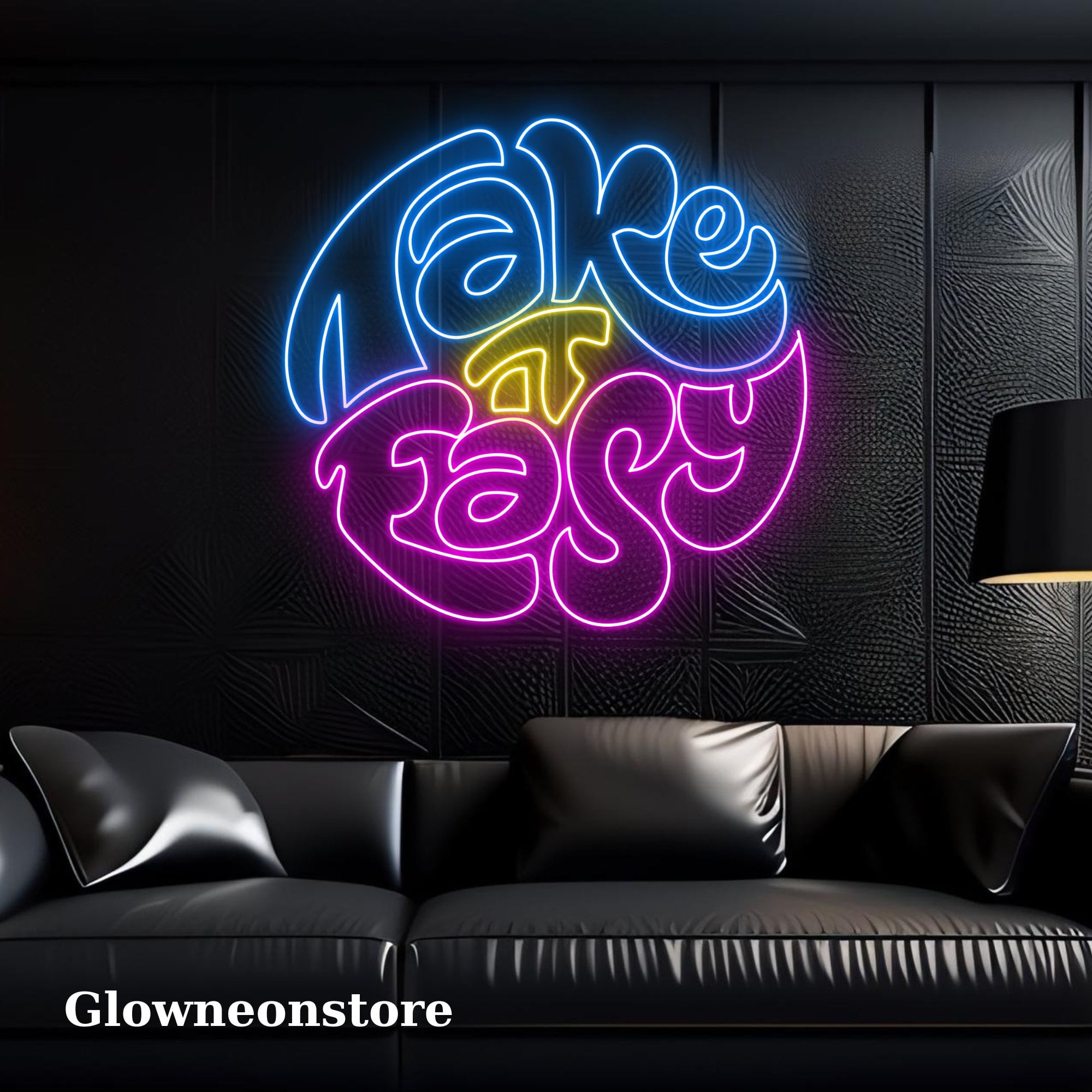 Glowneon Take It Easy Neon Sign, Take It Easy Led Sign, Take It Easy ...
