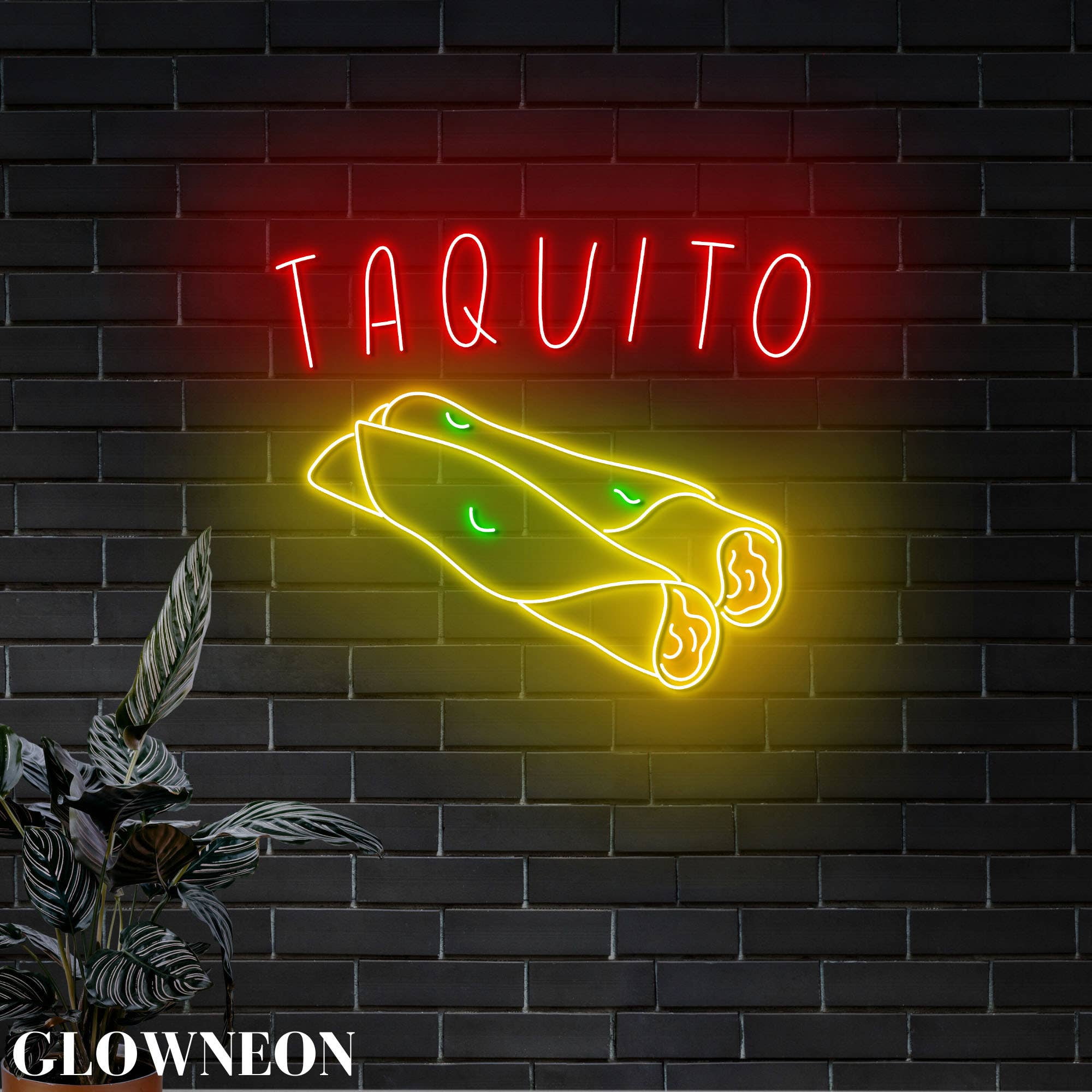 Glowneon Taquito Led Wall Decor, Mexican Taquito Restaurant Neon Sign ...