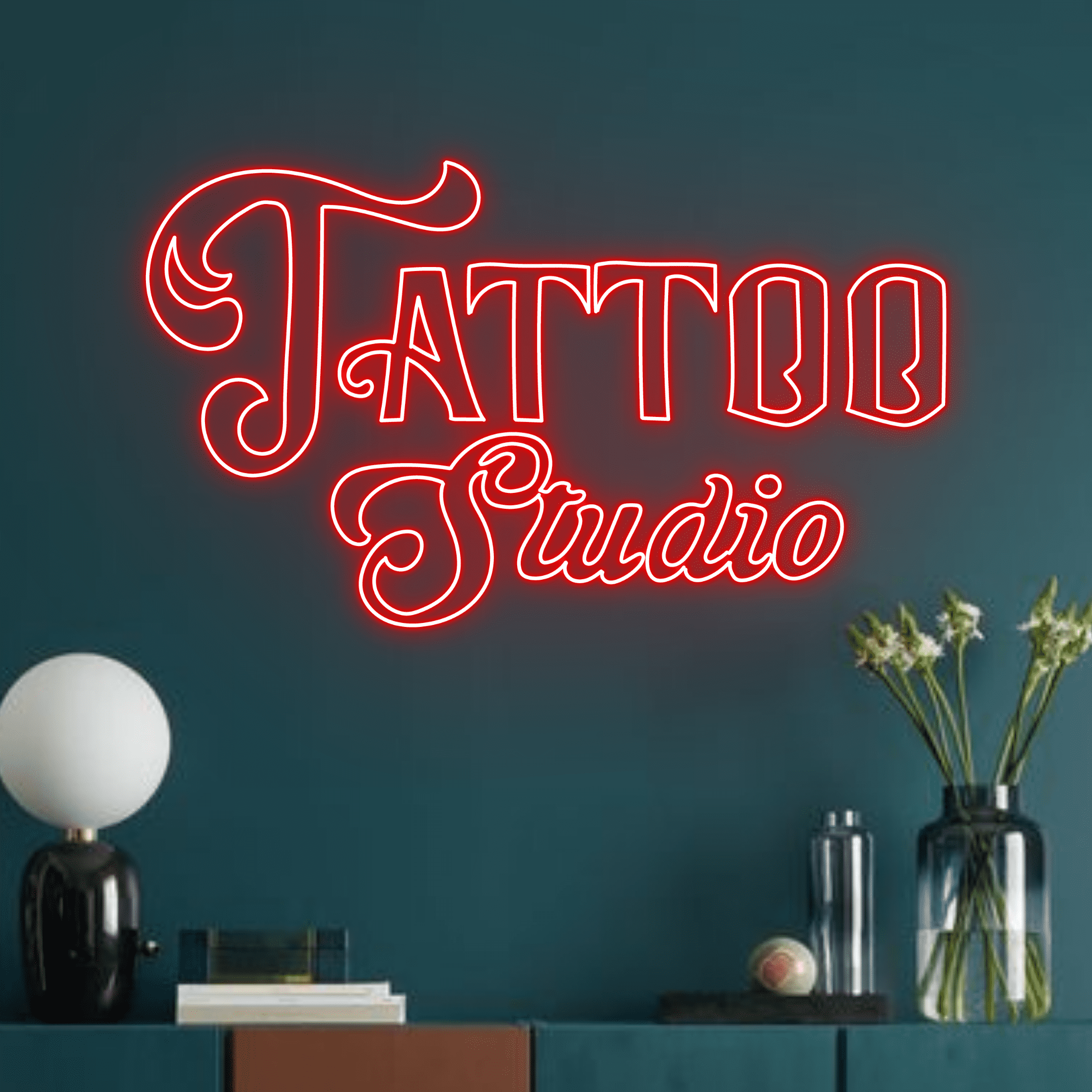 Glowneon Tattoo Studio Neon Sign, Tattoo Studio Sign, Business Sign ...