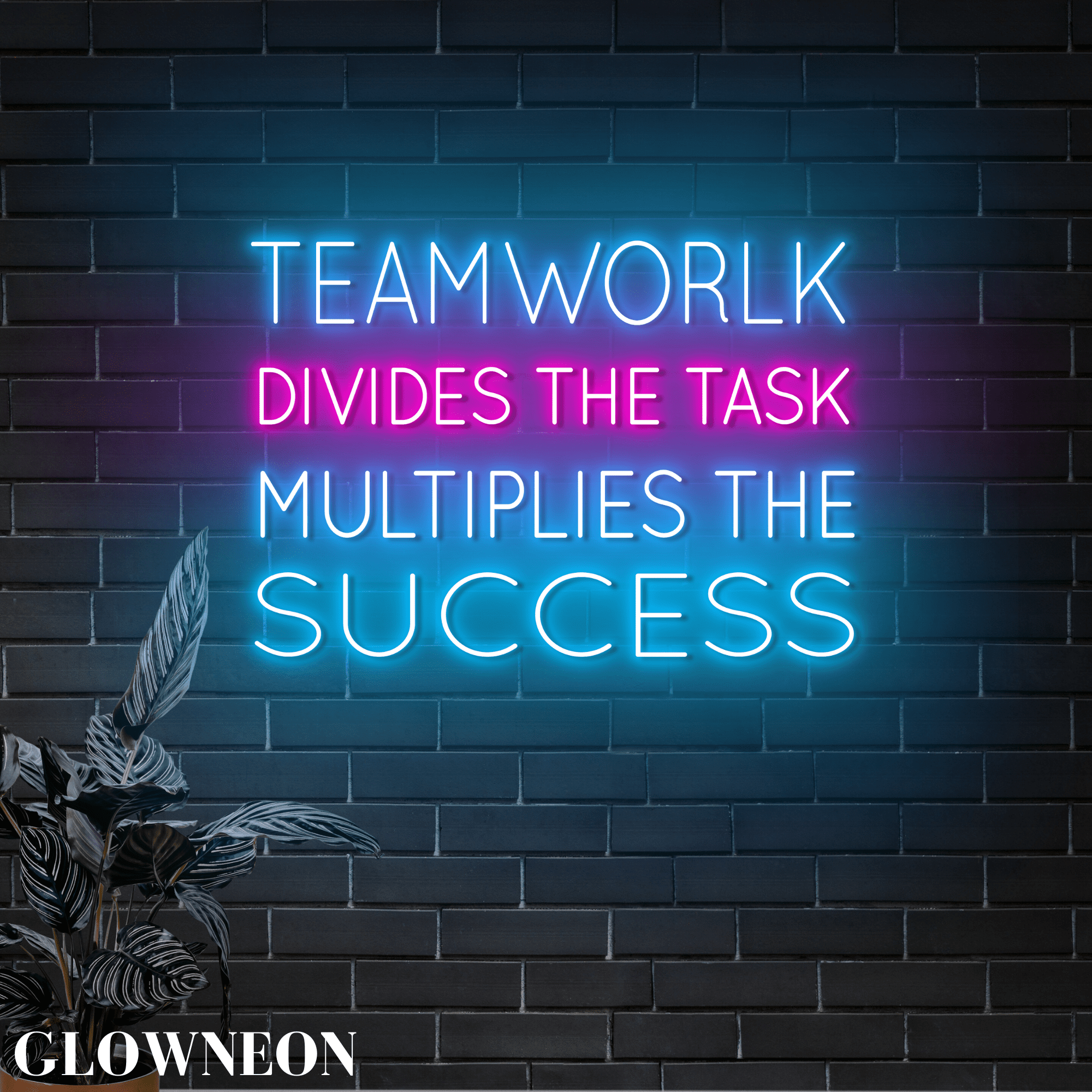 Glowneon Teamwork Quotes Neon Wall Art, Motivational Quotes Led Sign ...