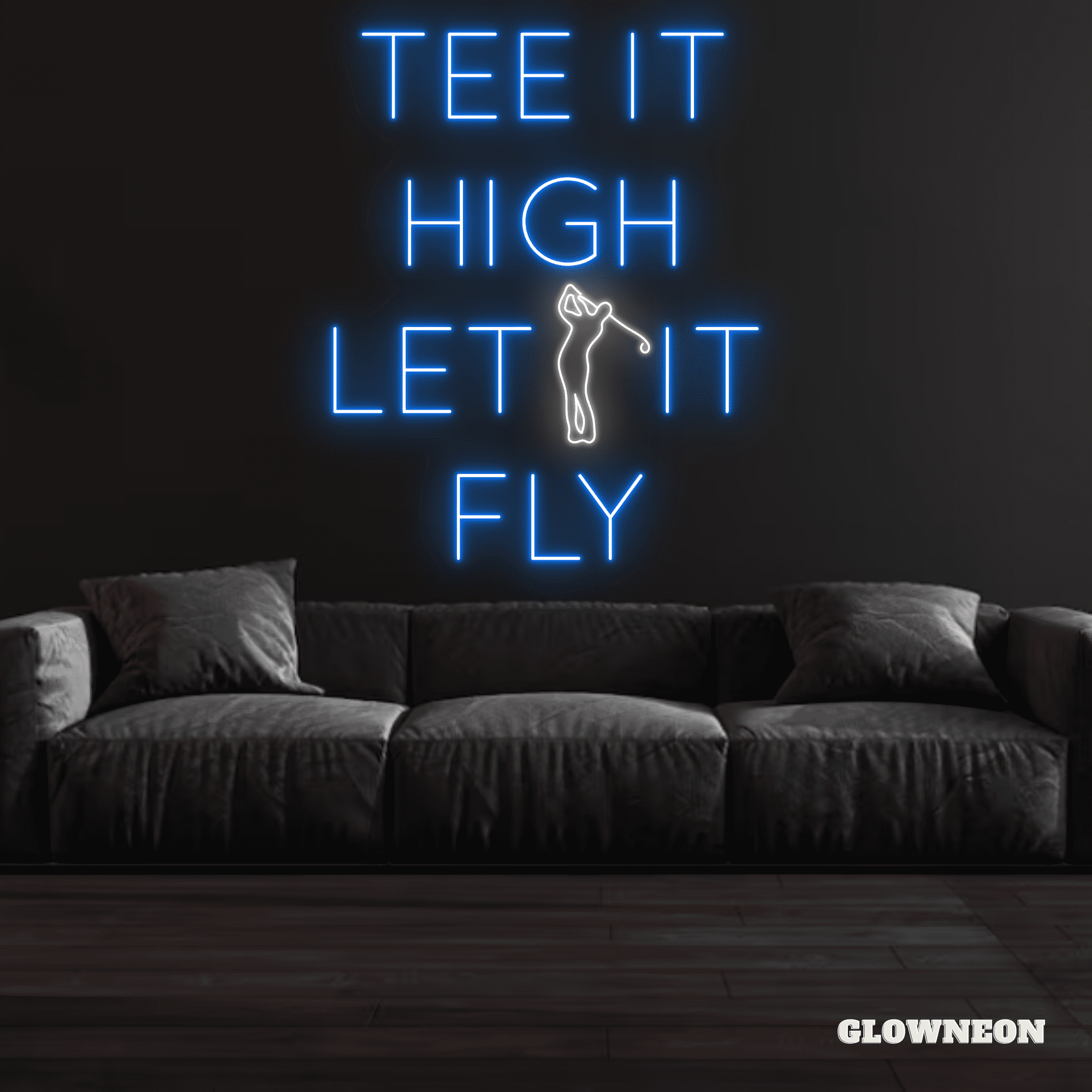 Glowneon Tee It High Let It Fly Neon Sign, Golf Club Decor, Golf Sign ...
