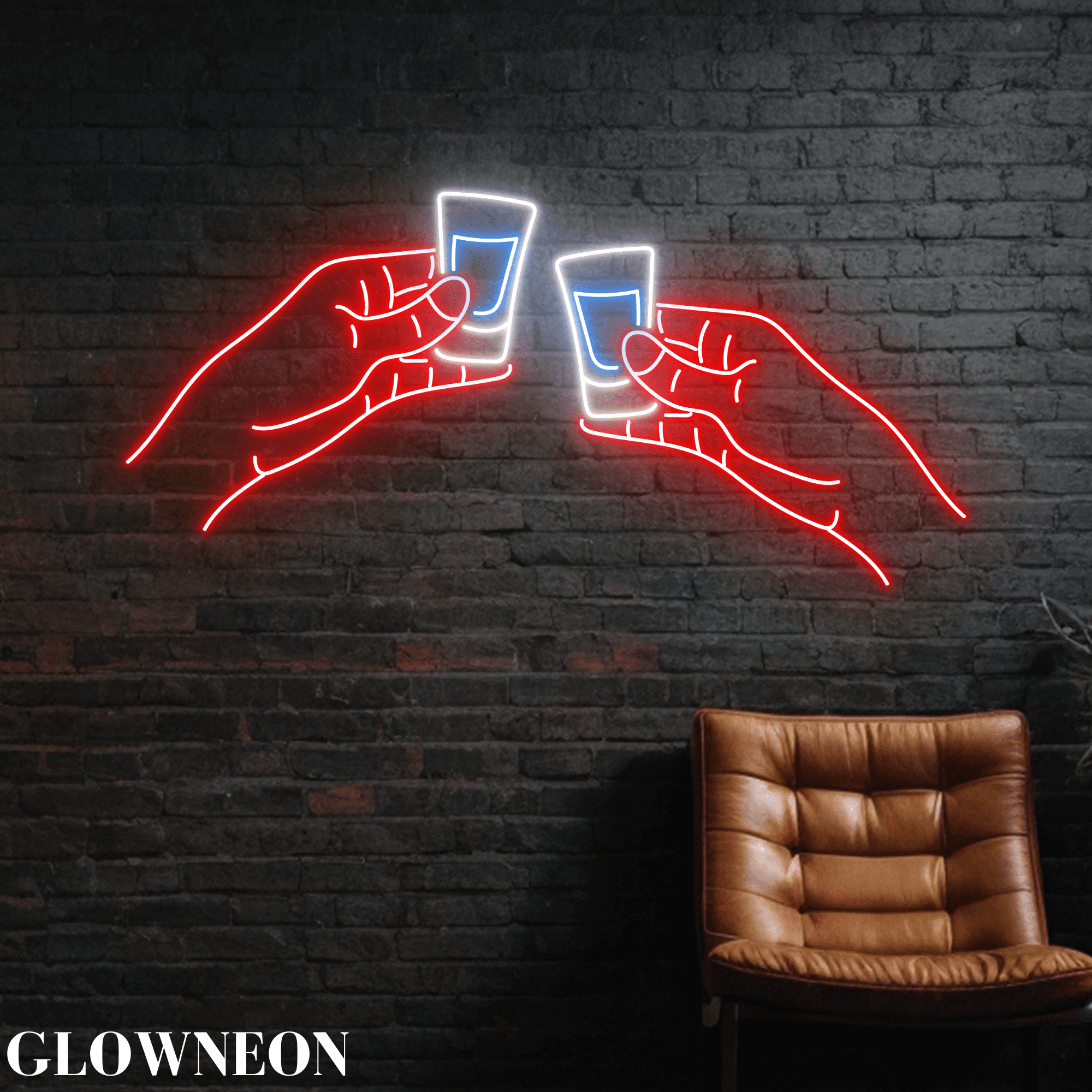 Glowneon Tequila Cheers Led Art, Tequila Decor, Cocktail Bar Neon Art ...