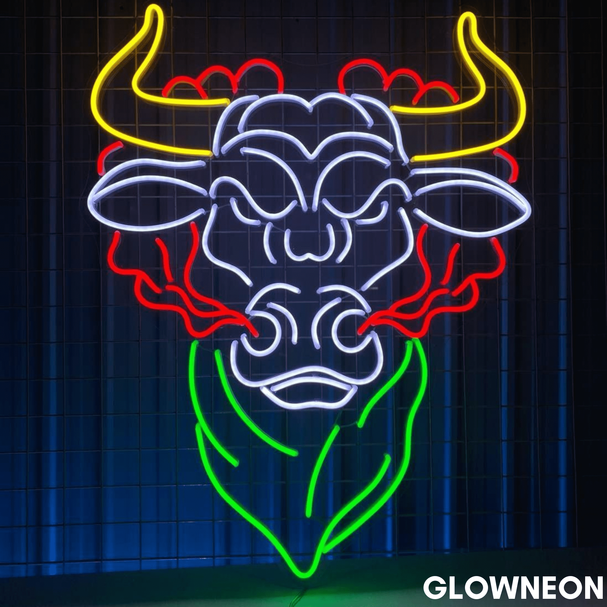 Glowneon Texas Longhorn Neon Sign, Bull Head Led Sign, Man Cave Decor ...