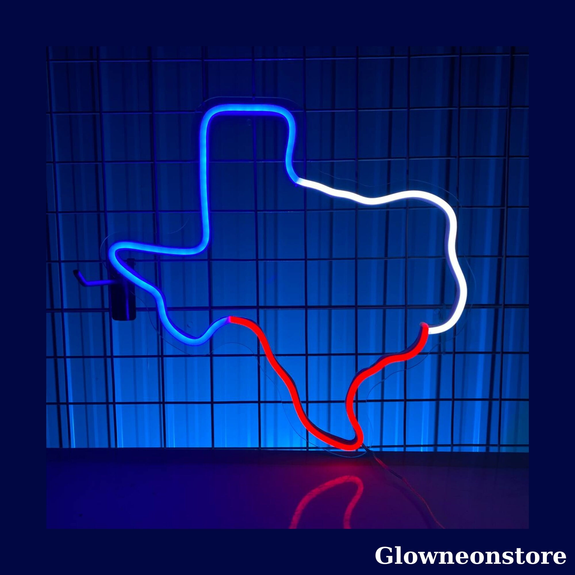 Glowneon Texas Shape Line Neon Signs, Texas Map Shape Led Light, Texas ...