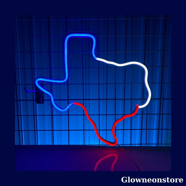 Glowneon Texas Shape Line Neon Signs, Texas Map Shape Led Light, Texas ...